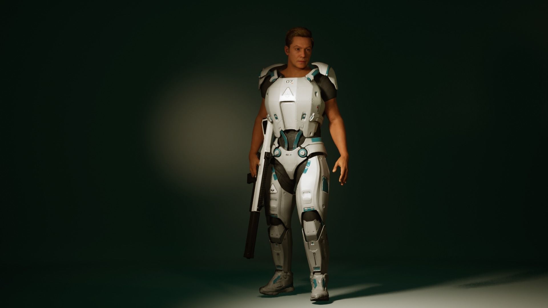 3D model Heavy armor outfit for Metahuman TallMed Male Body VR / AR ...