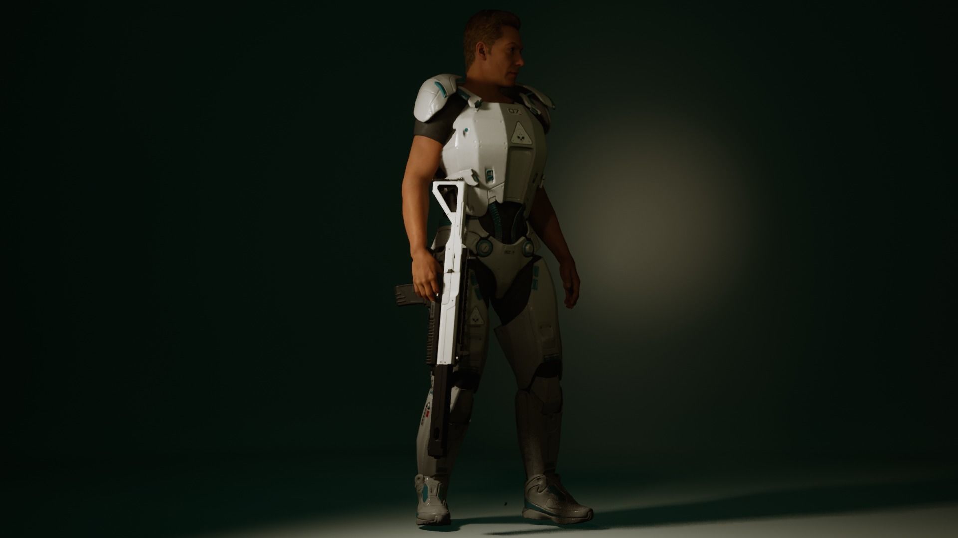 3D model Heavy armor outfit for Metahuman TallMed Male Body VR / AR ...