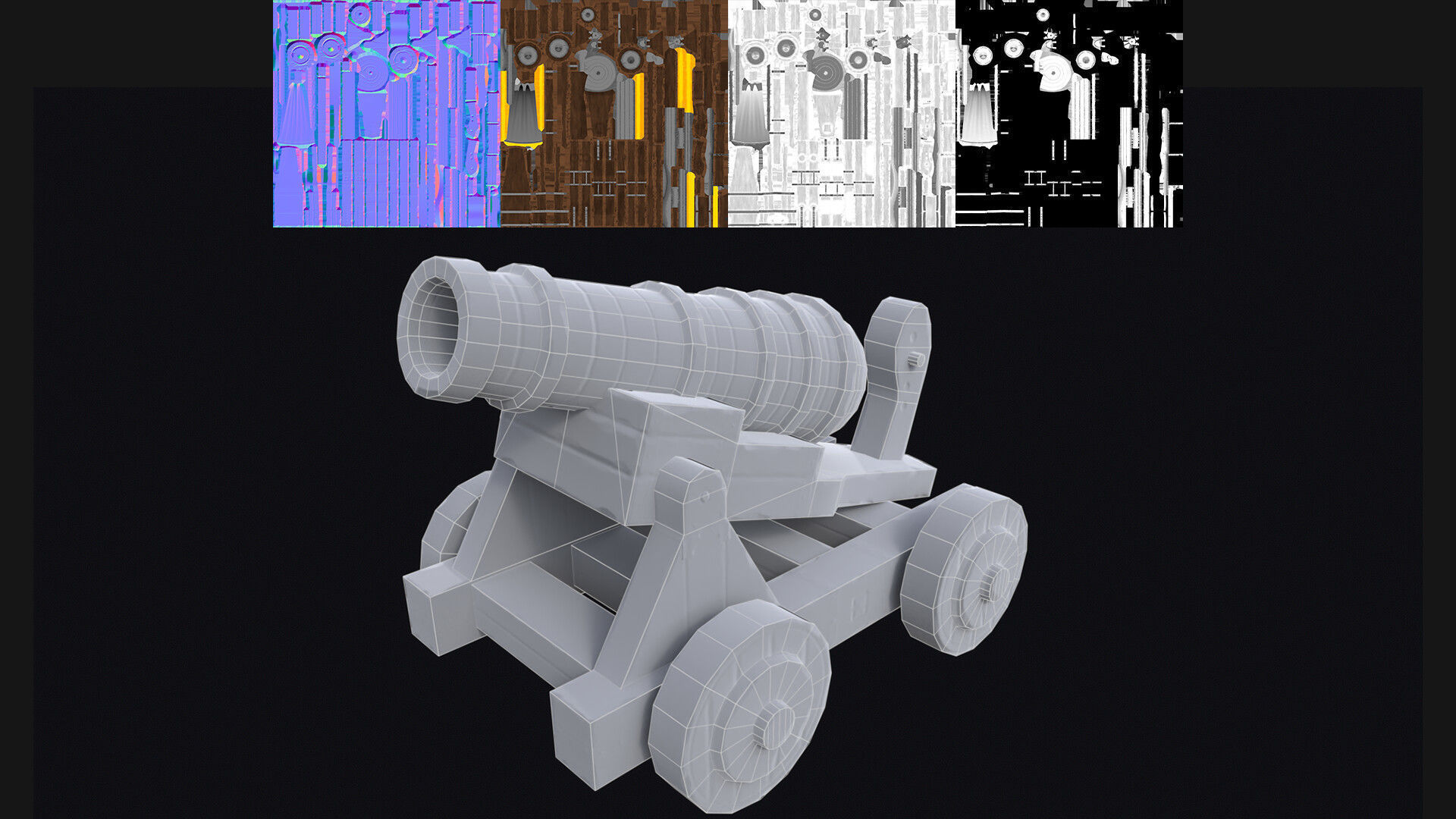 3D model Gameready Stylized Cannon VR / AR / low-poly | CGTrader
