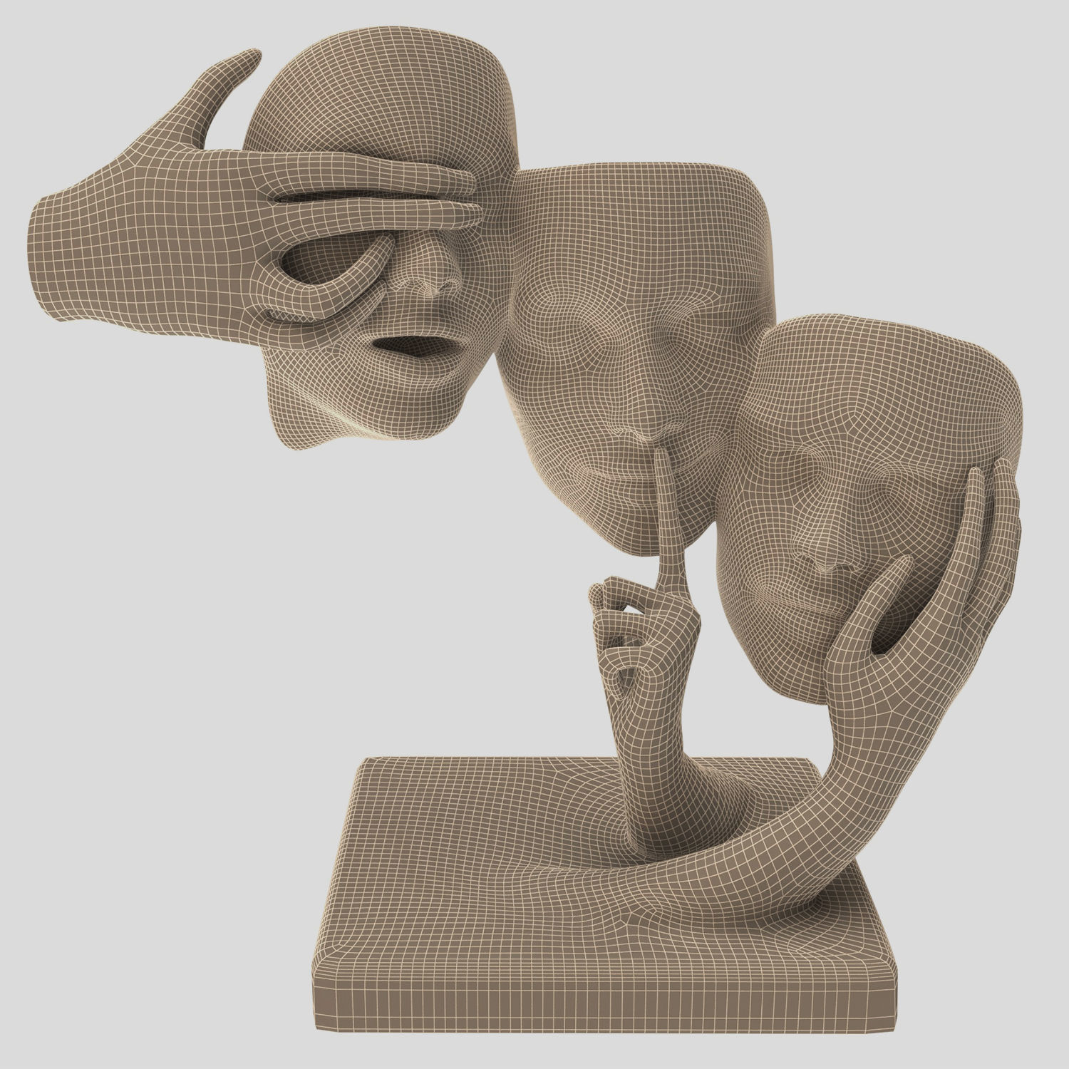 Decorative statue of thinking 3D model 3D printable | CGTrader