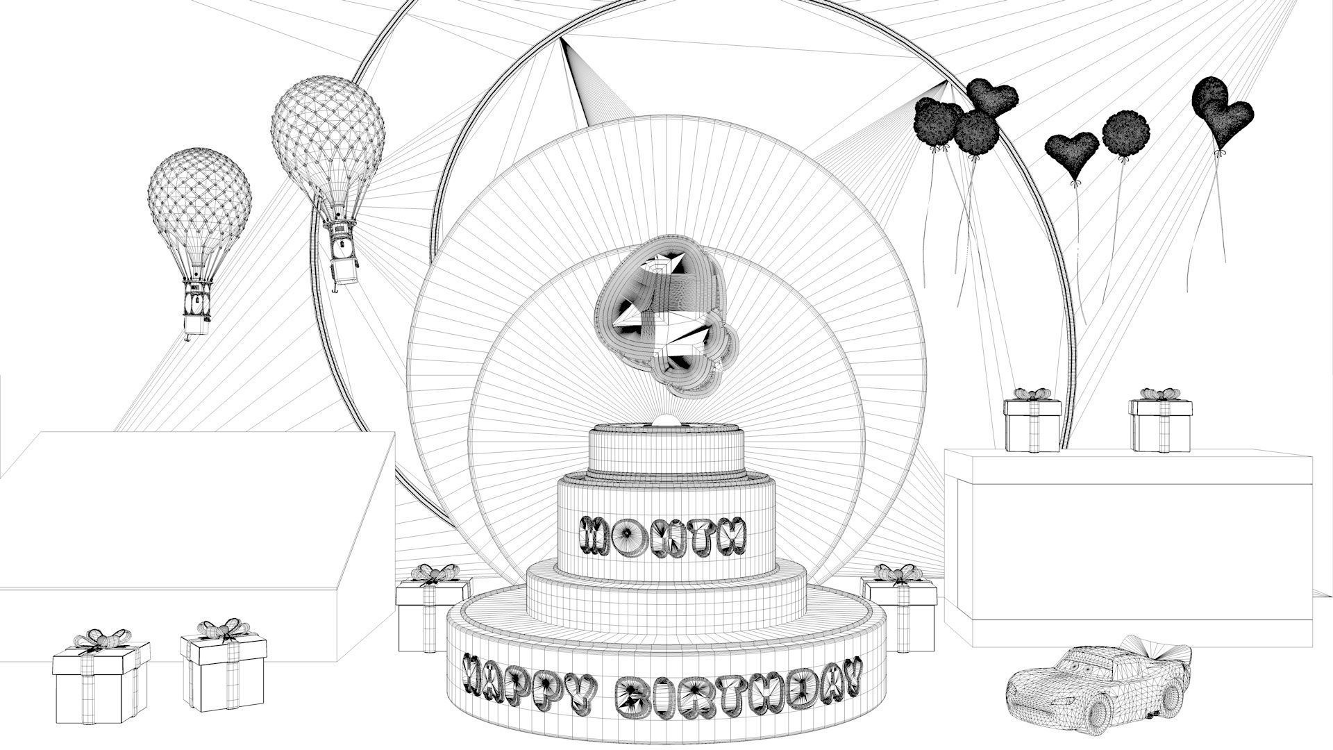 3D model Happy Birthday Wishes VR / AR / low-poly | CGTrader