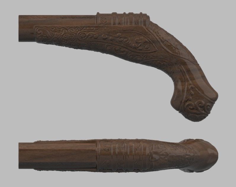 Antique weapon style knife handle 3D model 3D printable | CGTrader