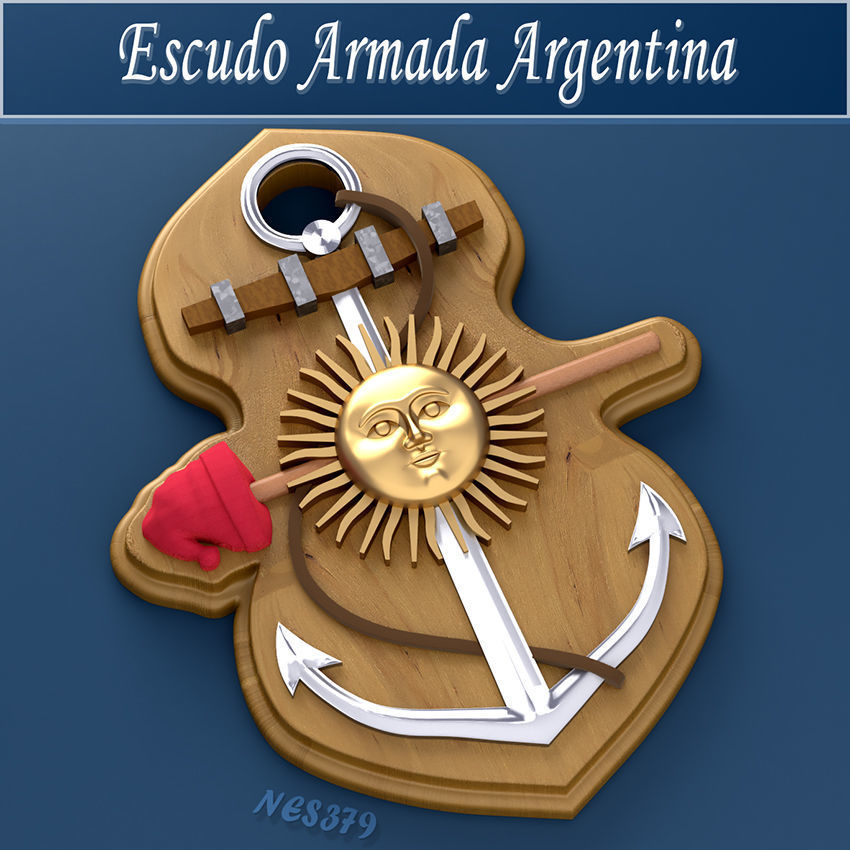 Escudo de la Armada Argentina 3D model 3D printable | CGTrader
