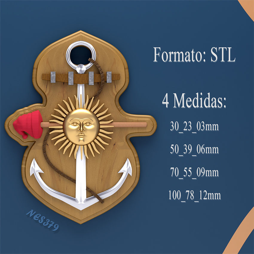 Escudo de la Armada Argentina 3D model 3D printable | CGTrader