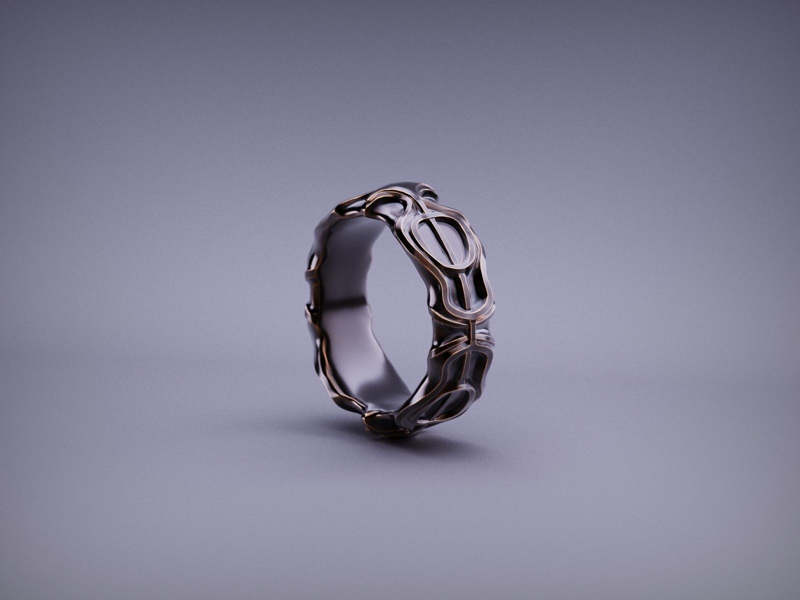 Band Modern Tech Ring 3D model 3D printable | CGTrader