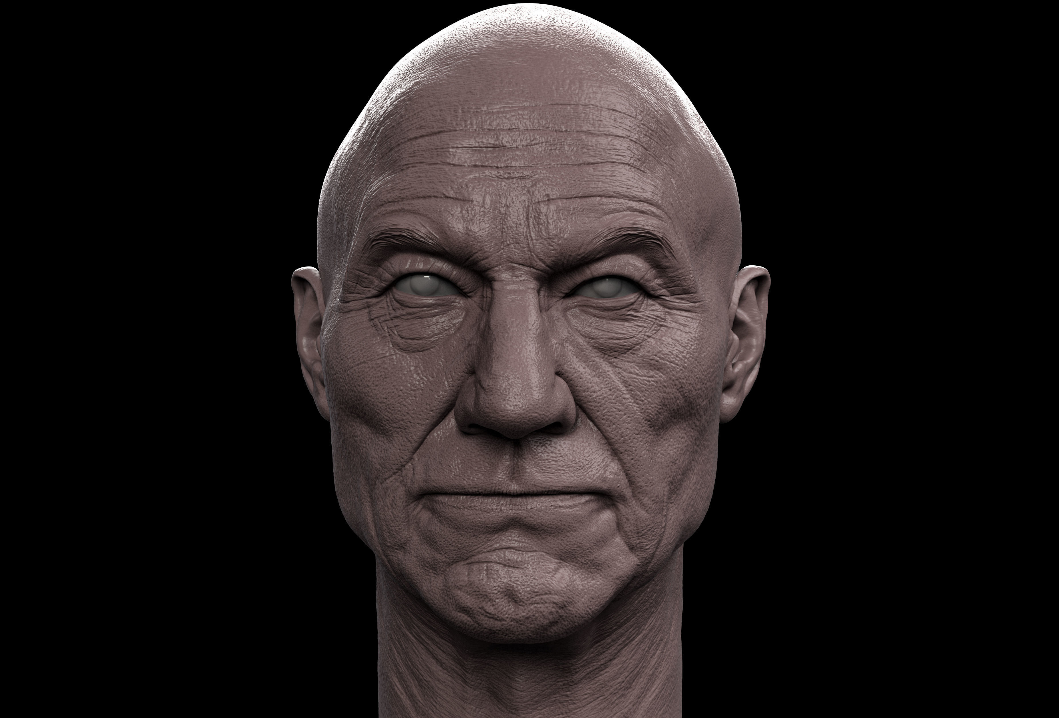 Old Patrick Stewart Head 3D model 3D printable | CGTrader