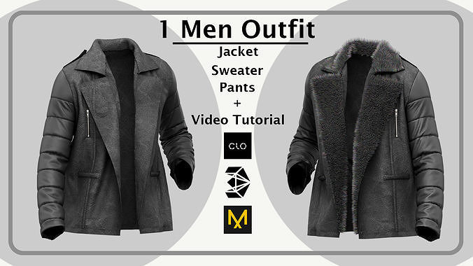 Men Leather Outfit with marvelous PLUS Video tutorial 3D model | CGTrader