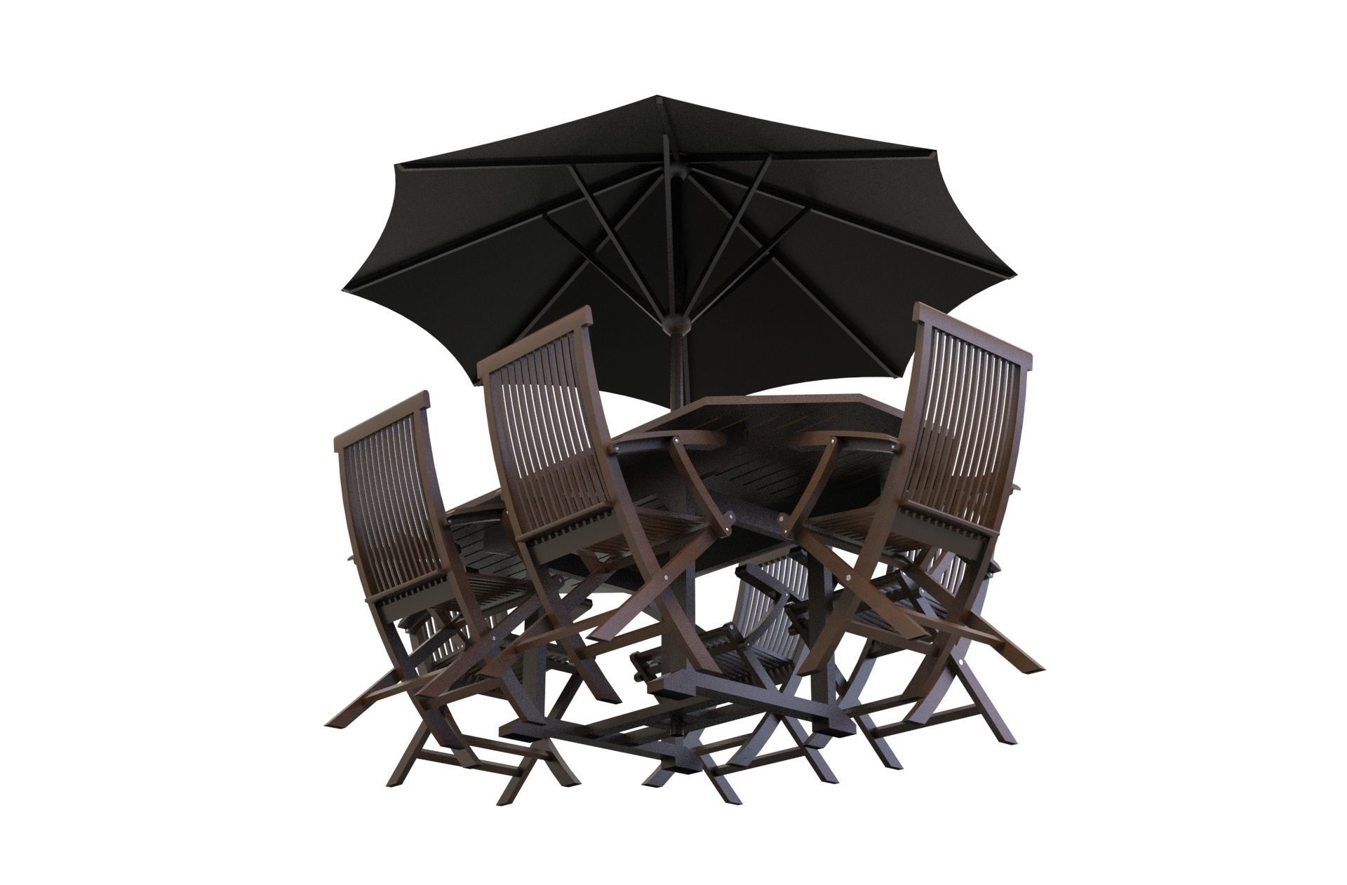 3d model Patio Outdoor furniture set with umbrella 3D model | CGTrader