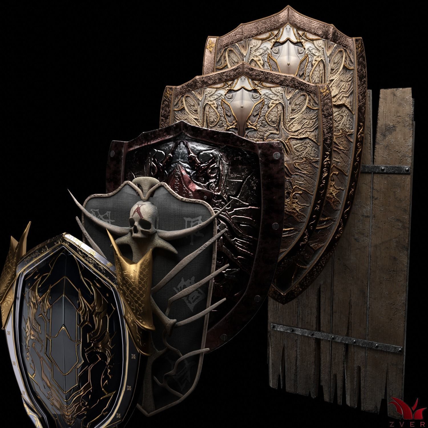 Shields Pack free VR / AR / low-poly 3D model | CGTrader