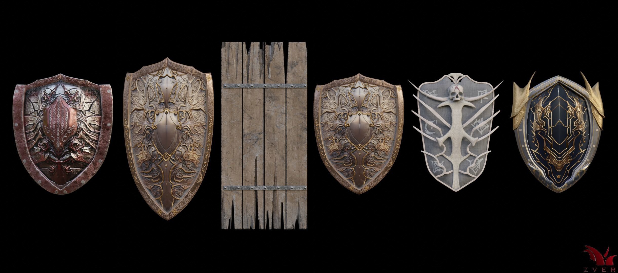 Shields Pack free VR / AR / low-poly 3D model | CGTrader