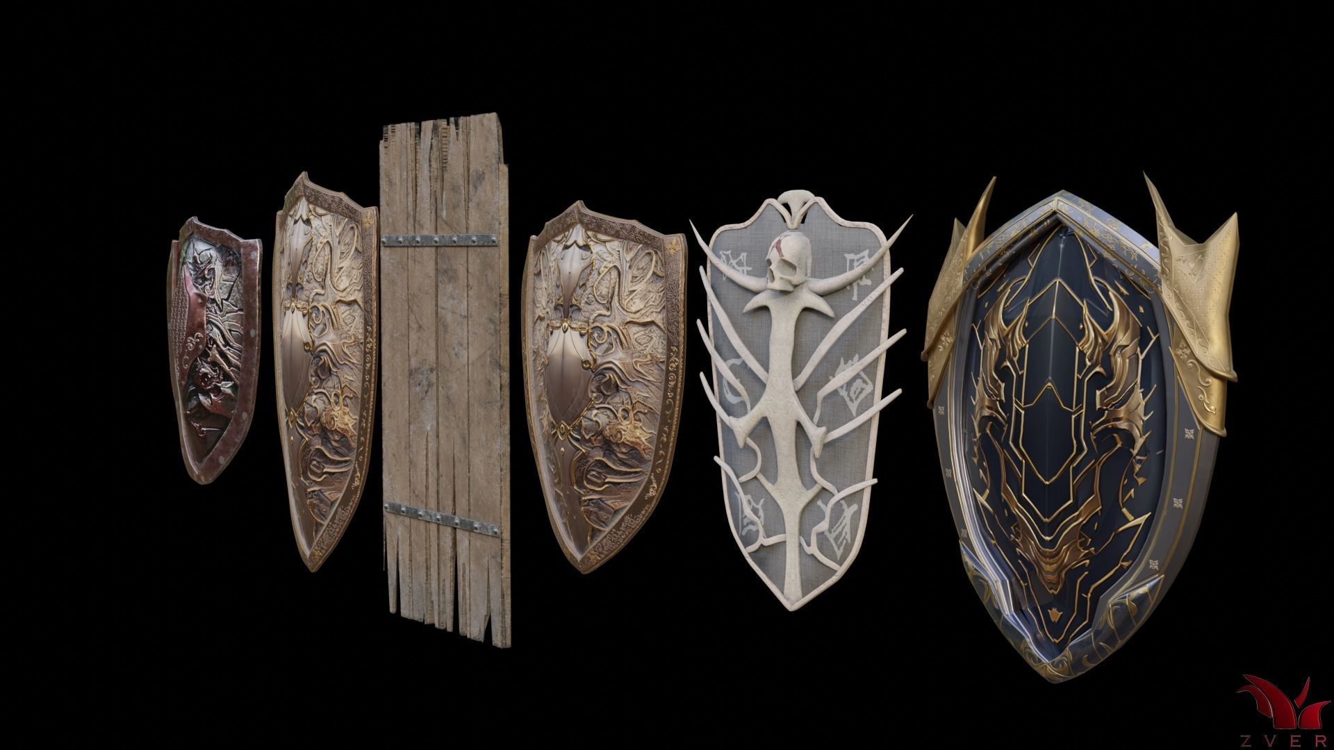 Shields Pack free VR / AR / low-poly 3D model | CGTrader