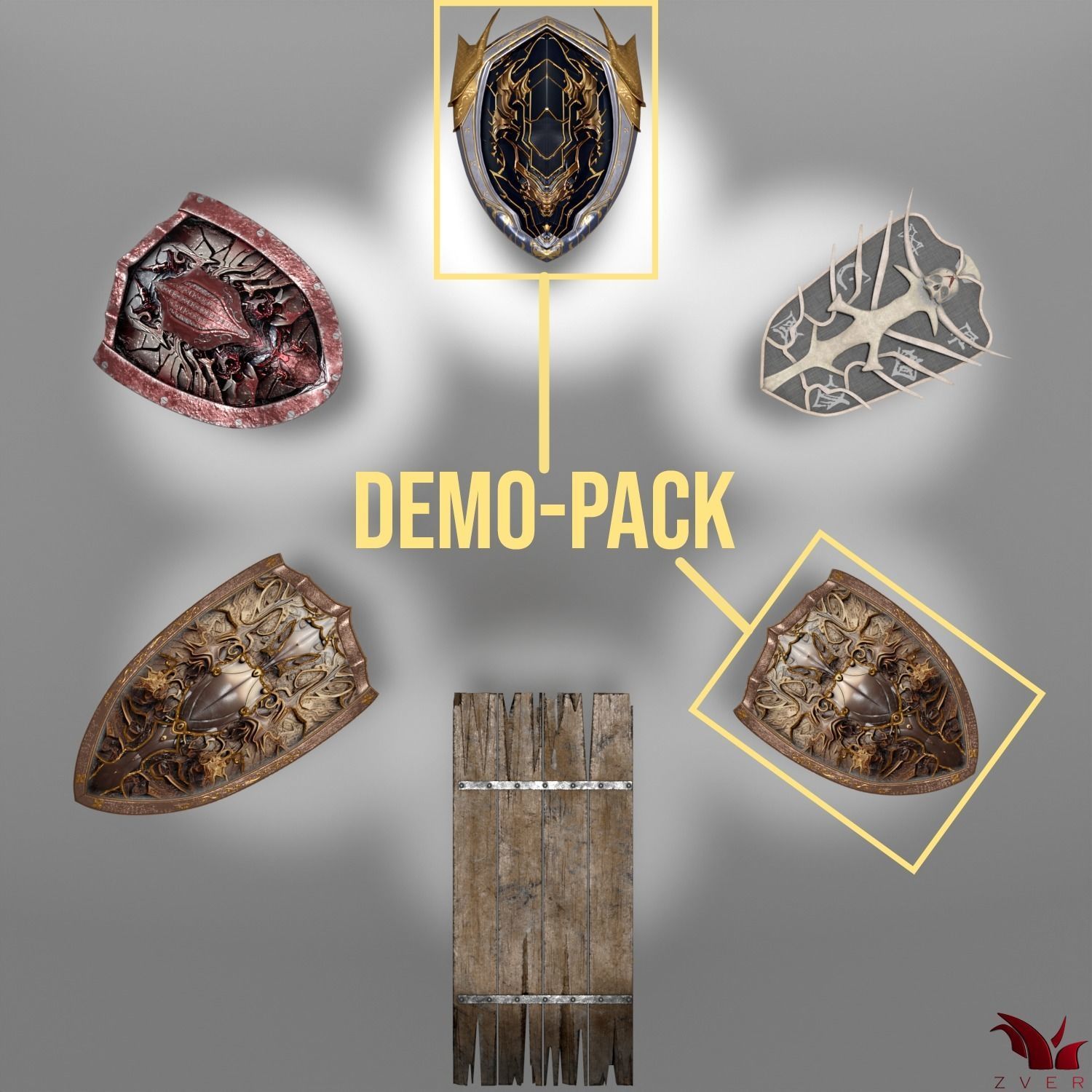 Shields Pack free VR / AR / low-poly 3D model | CGTrader