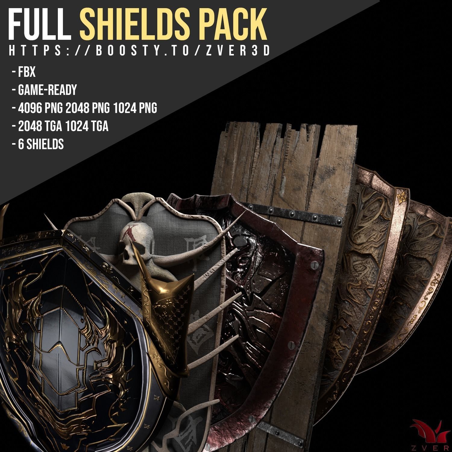 Shields Pack free VR / AR / low-poly 3D model | CGTrader