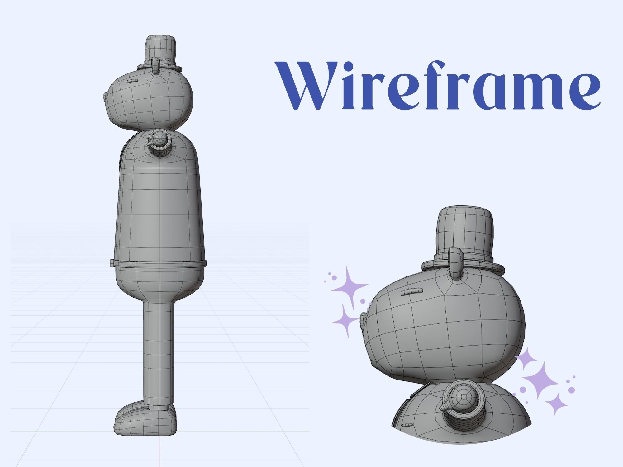 3D model Capybara with suit and Cute long hat Low poly VR / AR / low ...