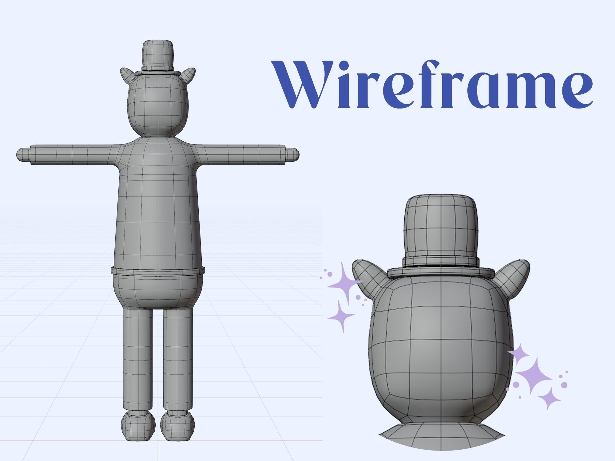 3D model Capybara with suit and Cute long hat Low poly VR / AR / low ...