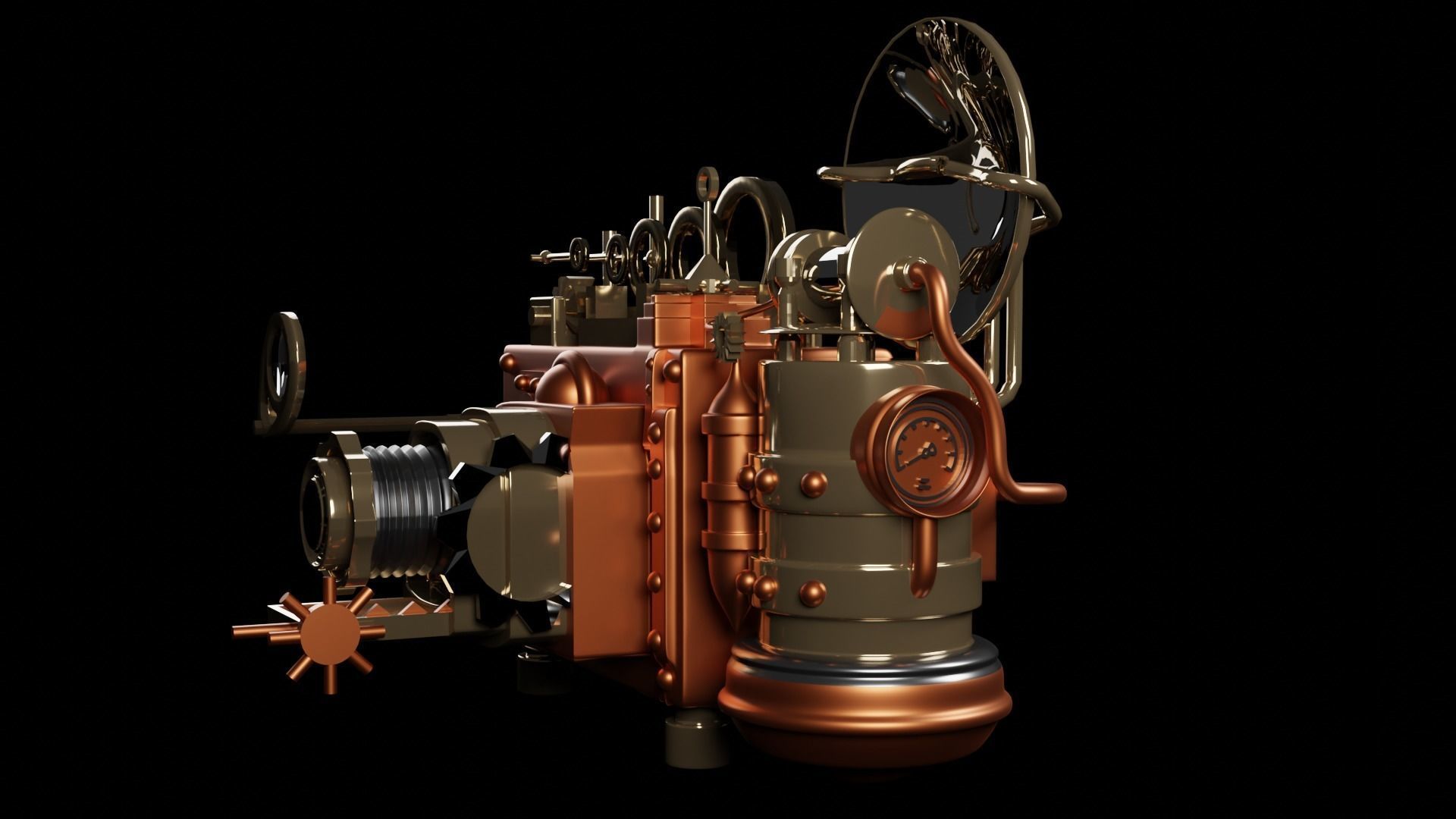Steam punk camera 3D model | CGTrader