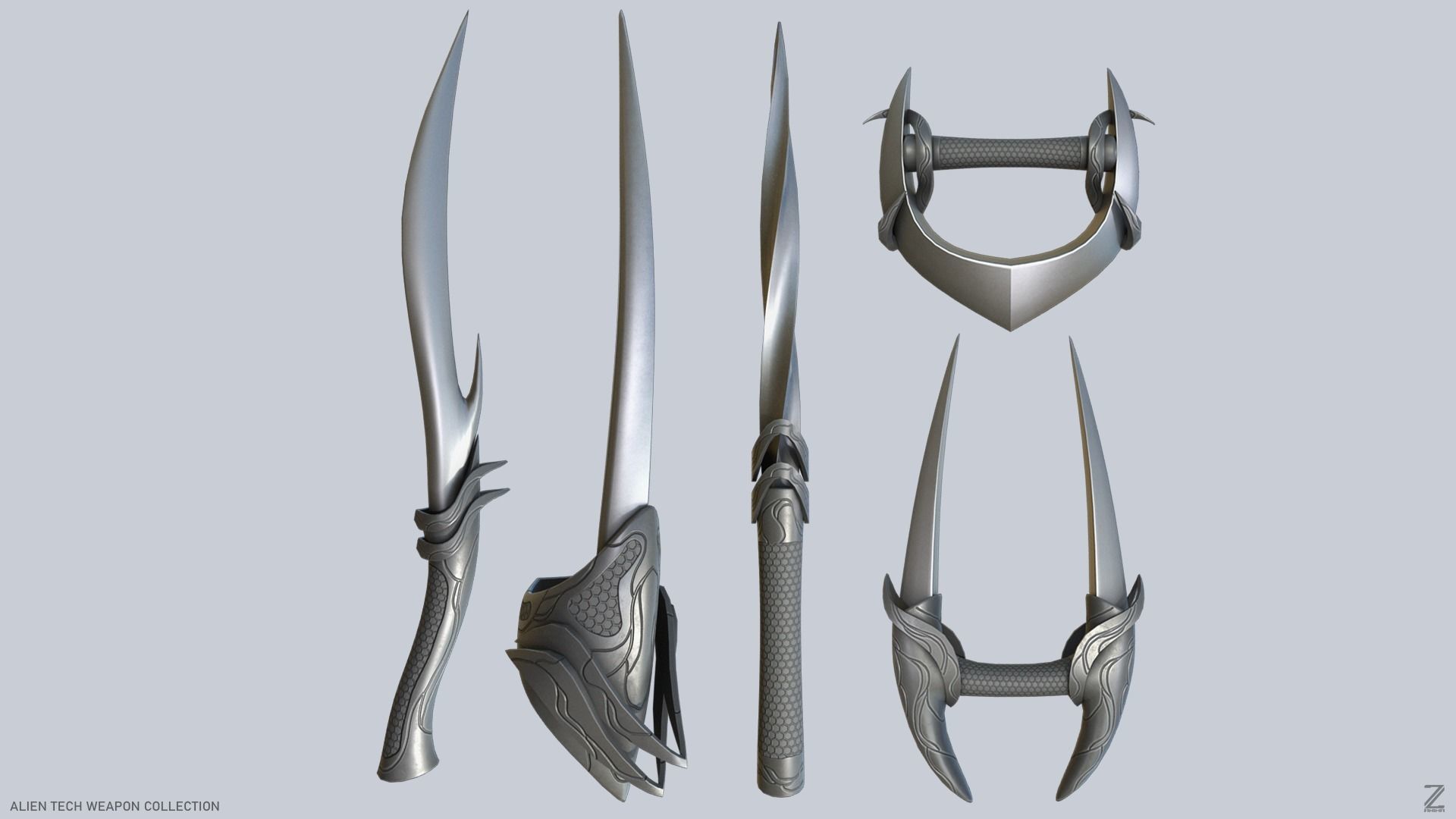 Alien tech weapon collection VR / AR / low-poly | CGTrader