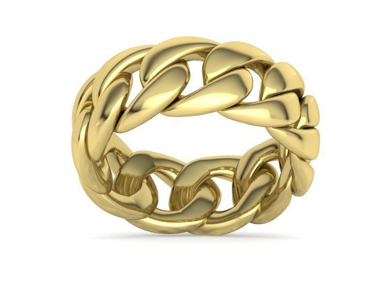 Heavy Cuban Chain Ring Miami Cuban Ring 3dmodel 9-13US sizes 3D model 3D printable | CGTrader