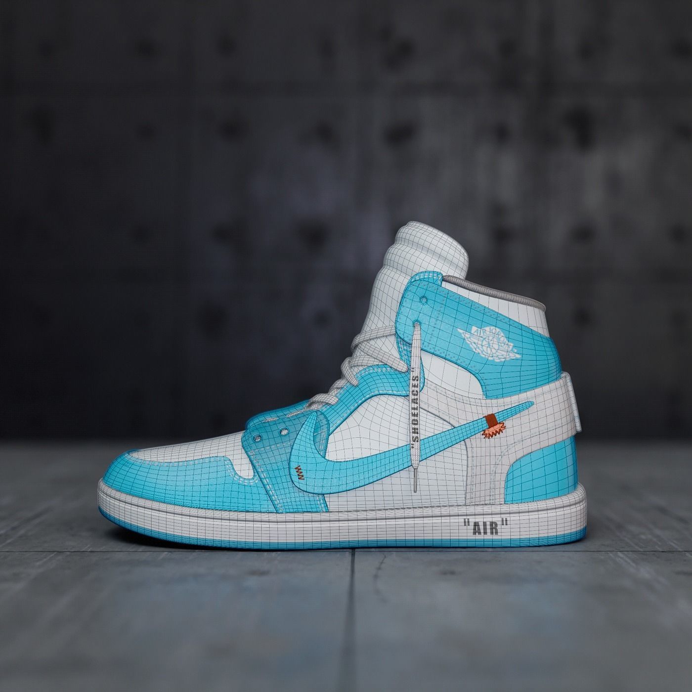 Nike Air Jordan 1 Off White 3D model | CGTrader