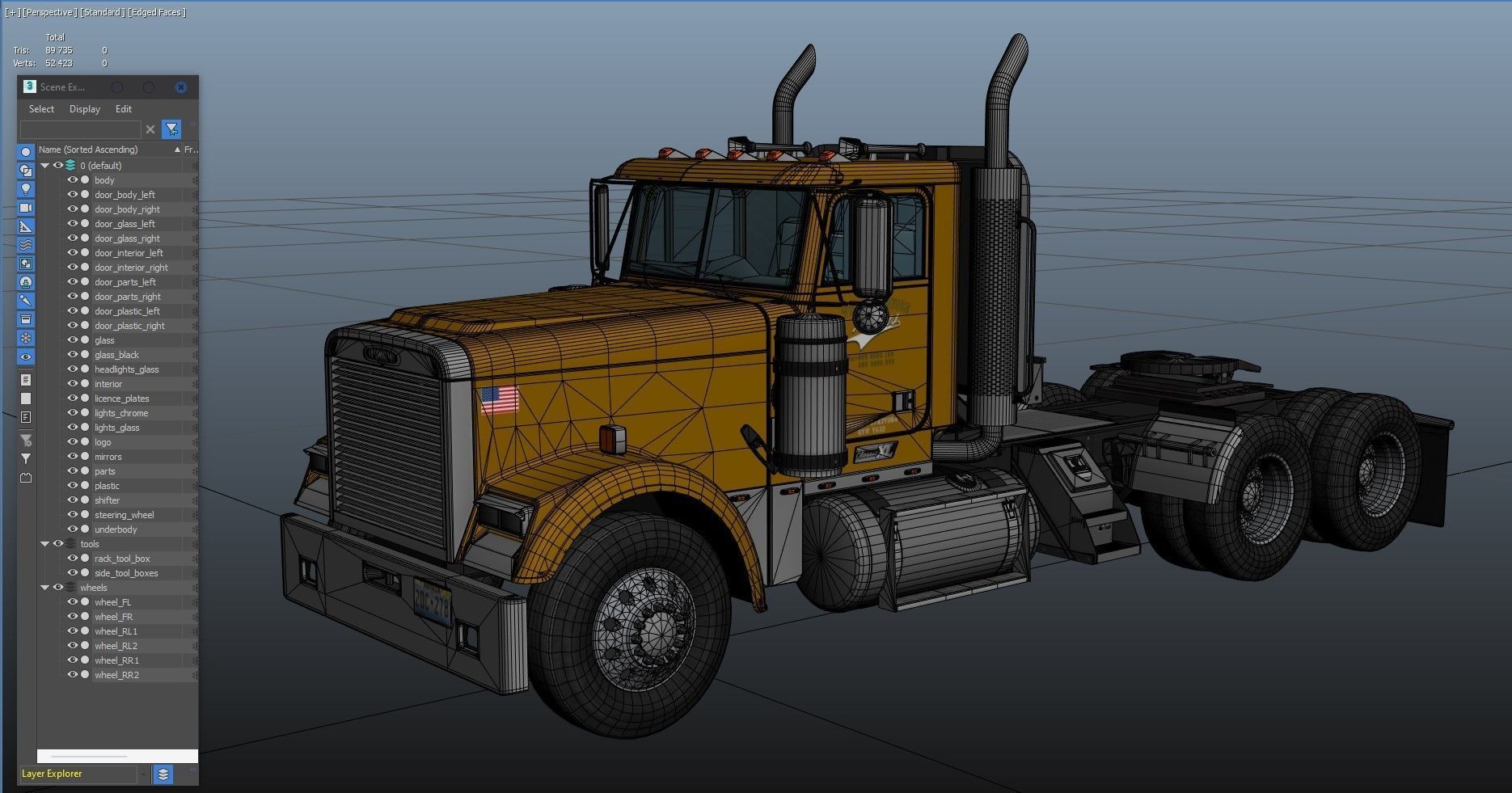 Freightliner Classic XL daycab truck 3D model animated | CGTrader