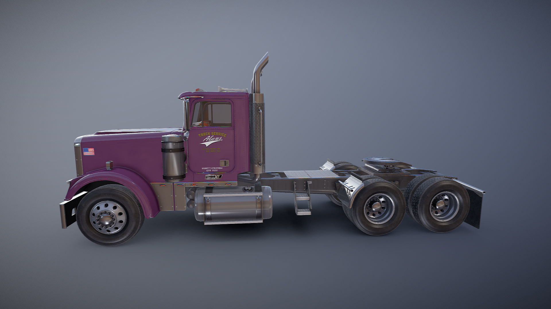 Freightliner Classic XL daycab truck 3D model animated | CGTrader