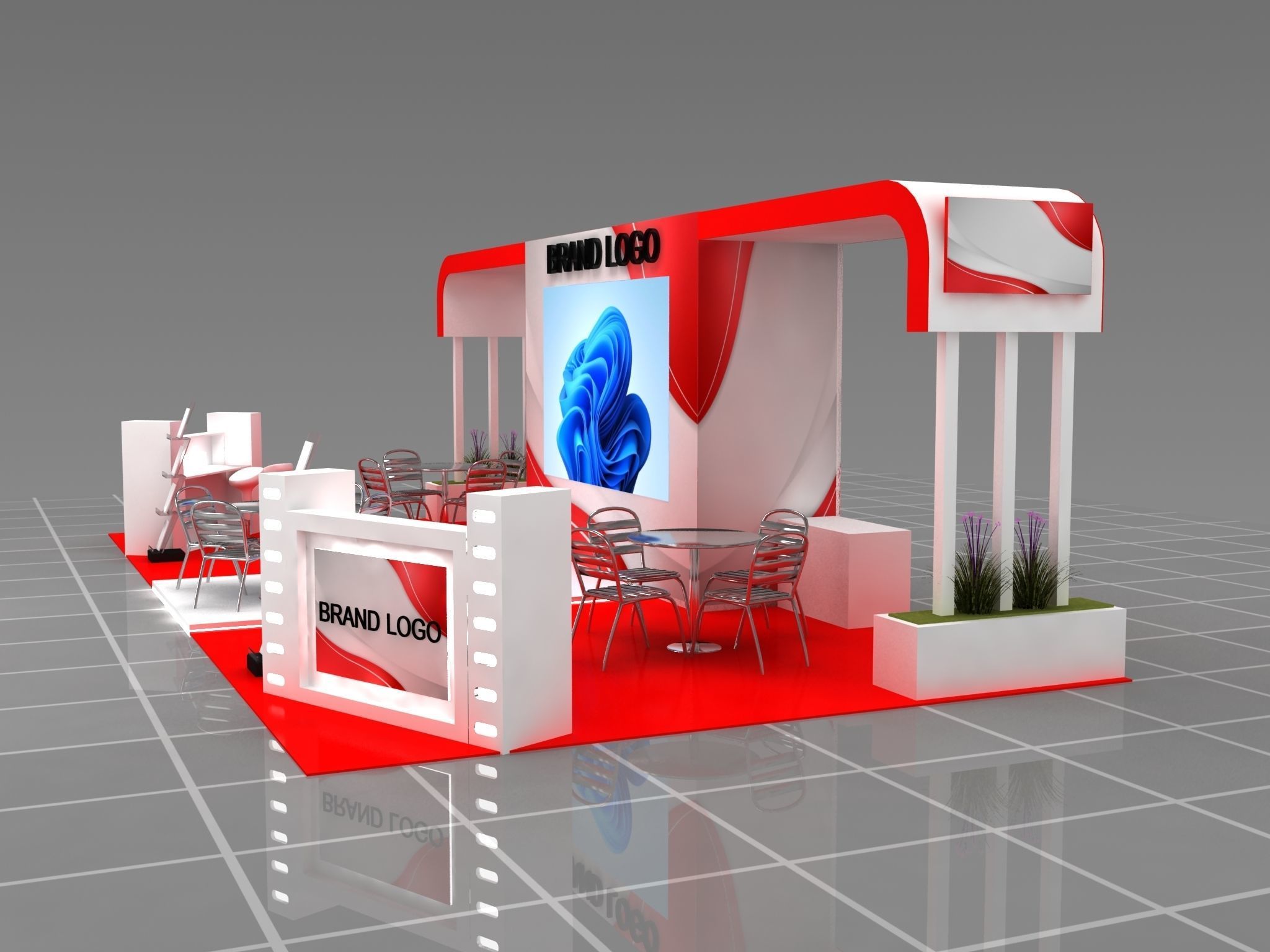 Company Exhibition Stand 01 3D model | CGTrader