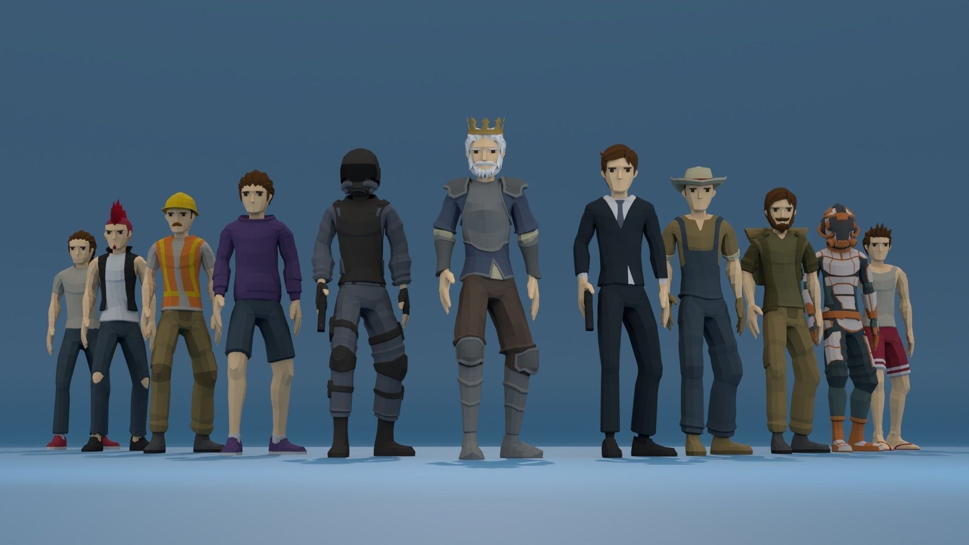 3D model Animated characters pack VR / AR / low-poly | CGTrader