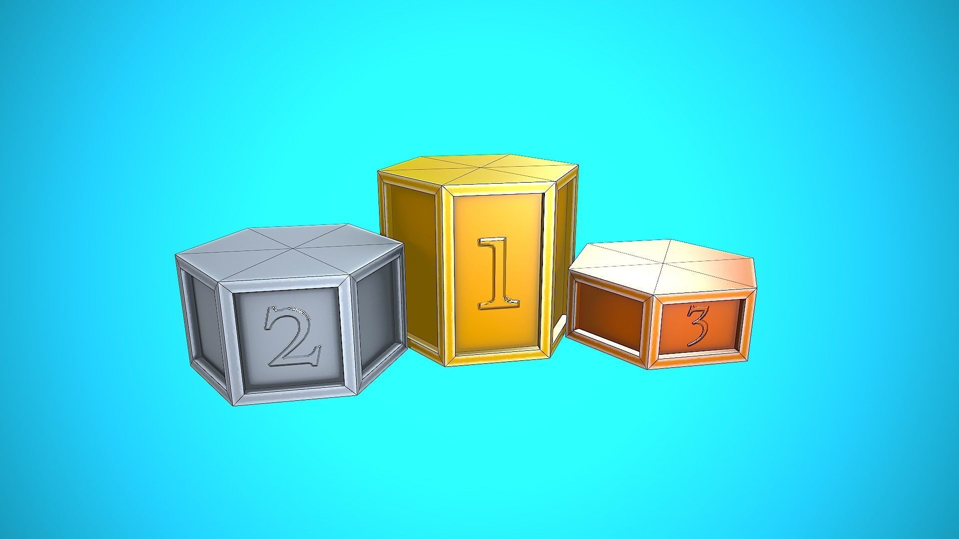 3D model WINNERS PODIUM CARTOON STYLIZED VR / AR / low-poly | CGTrader
