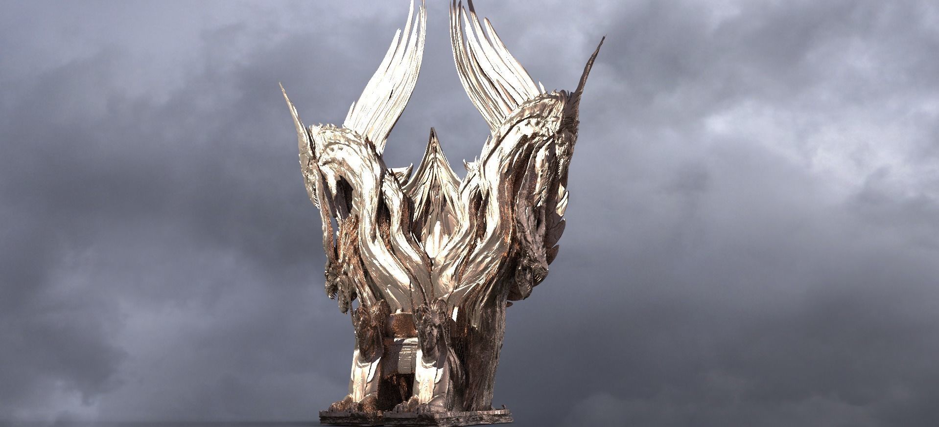 Ancient Serpent Throne 4 3D model | CGTrader