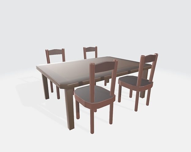 3D model Dining Table VR / AR / low-poly | CGTrader