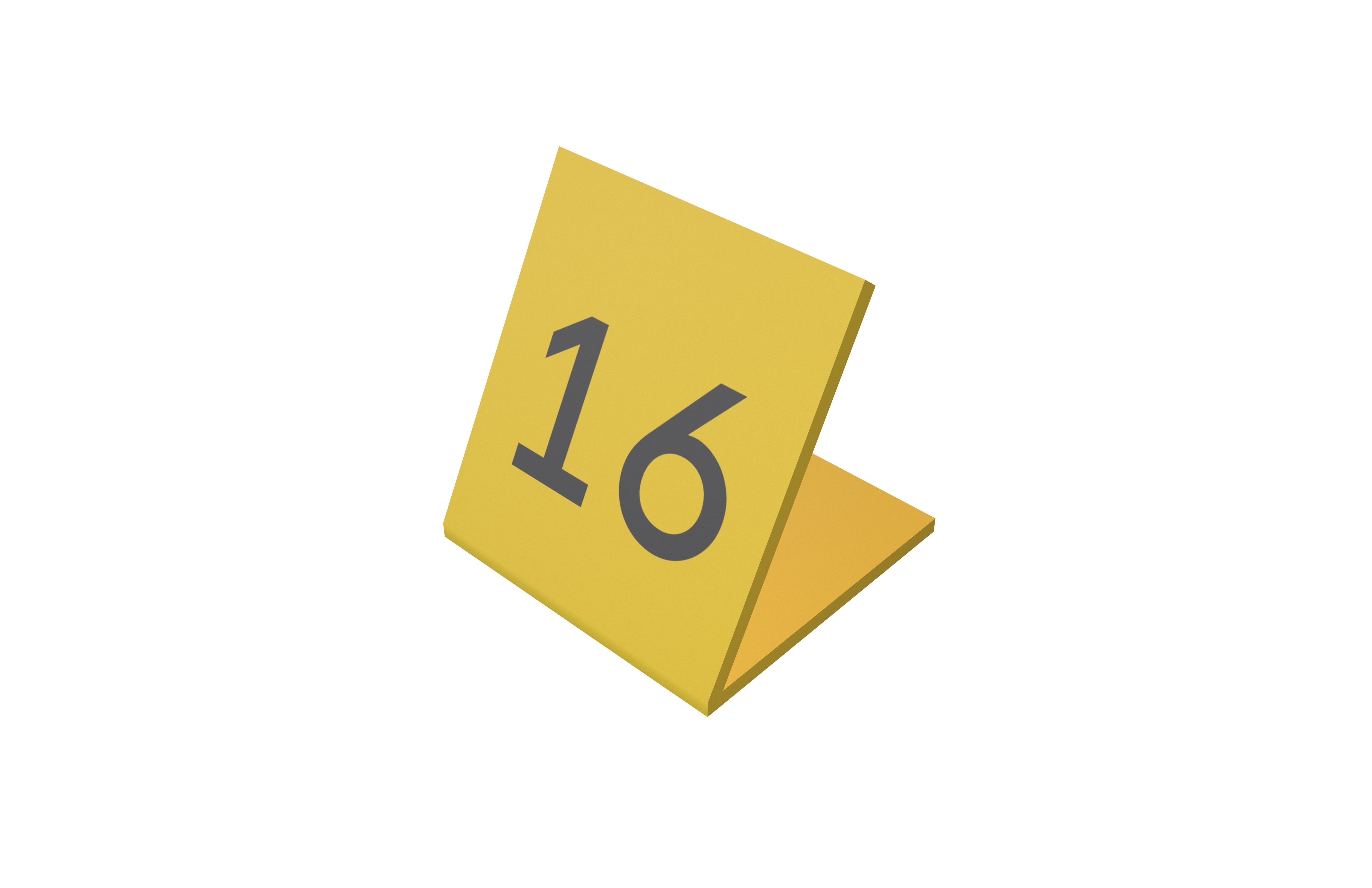 3D model Crime Evidence Number Tag 16 v1 001 VR / AR / low-poly | CGTrader