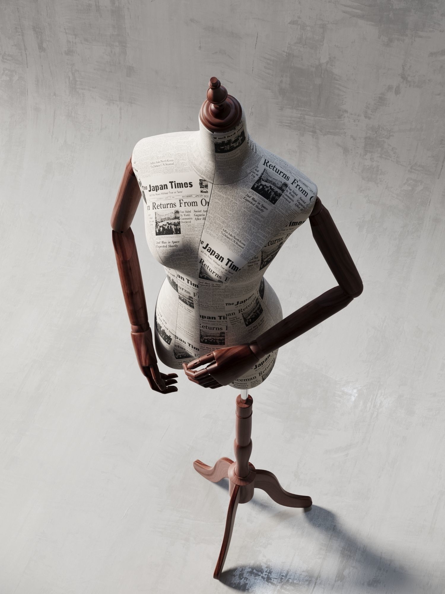 Newspaper Mannequin 3D model | CGTrader