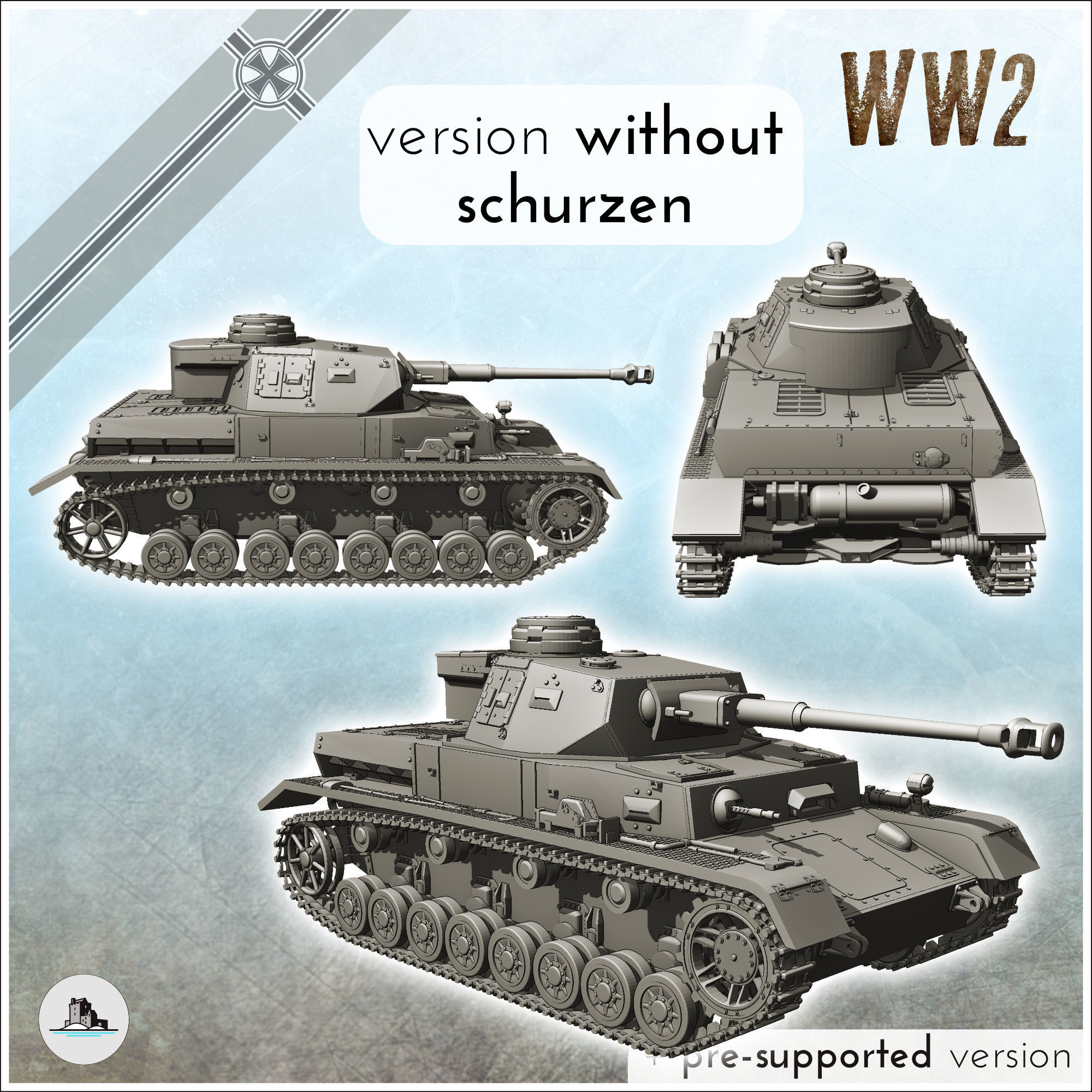 Panzer IV Ausf H - Germany Front Normandy German WWII 3D model 3D ...