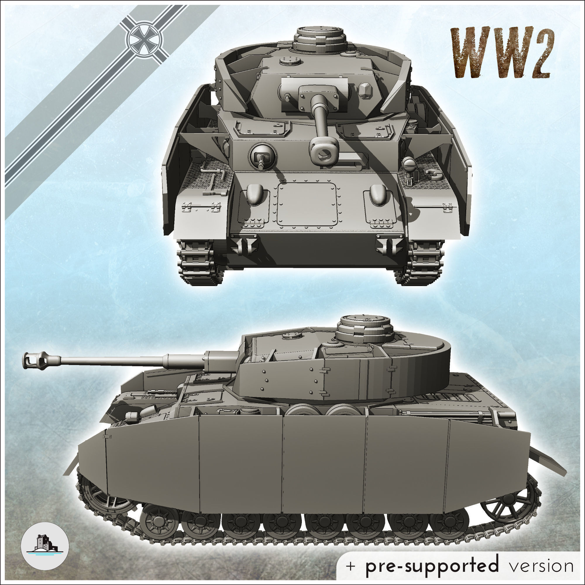 Panzer IV Ausf H - Germany Front Normandy German WWII 3D model 3D ...