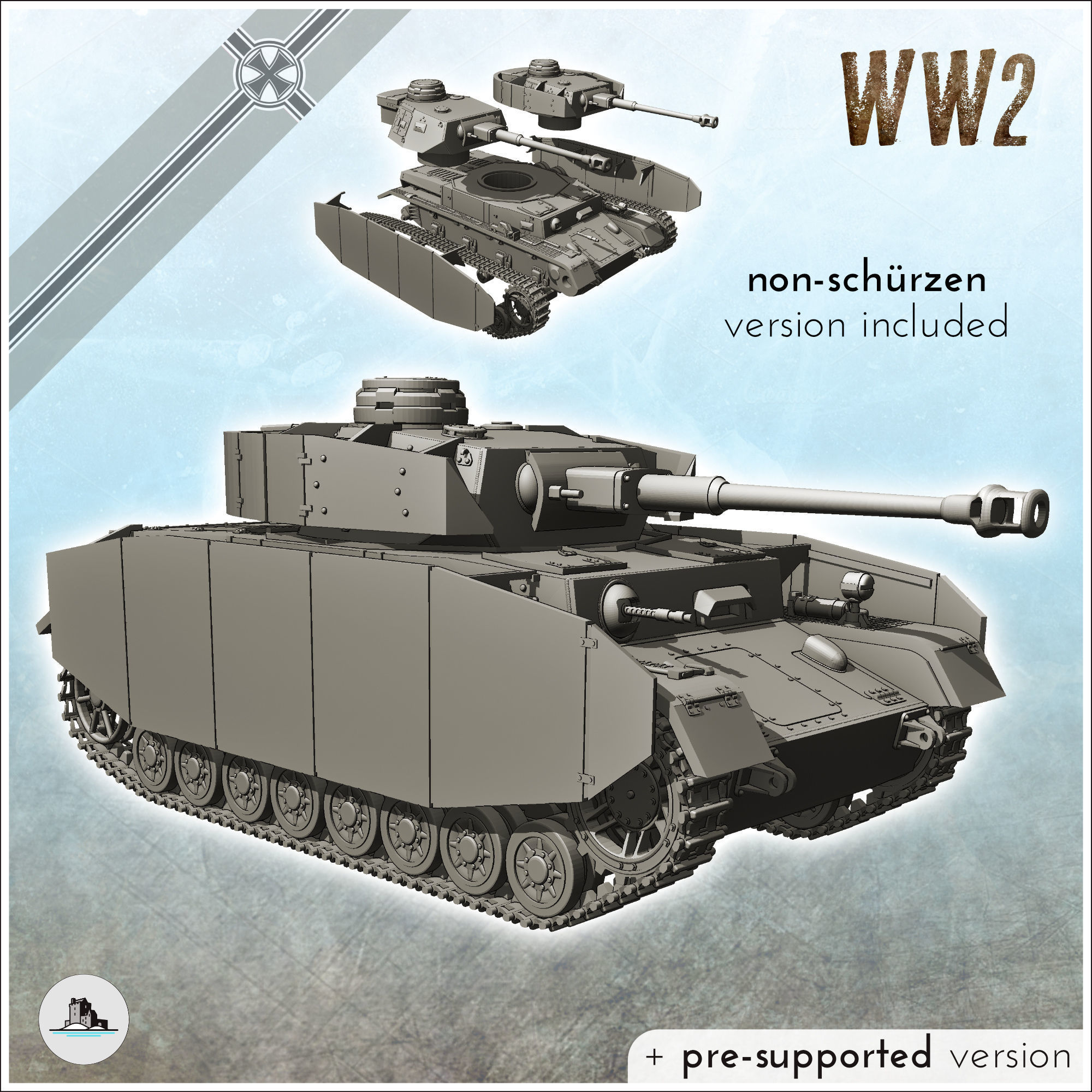 Panzer IV Ausf H - Germany Front Normandy German WWII 3D model 3D ...