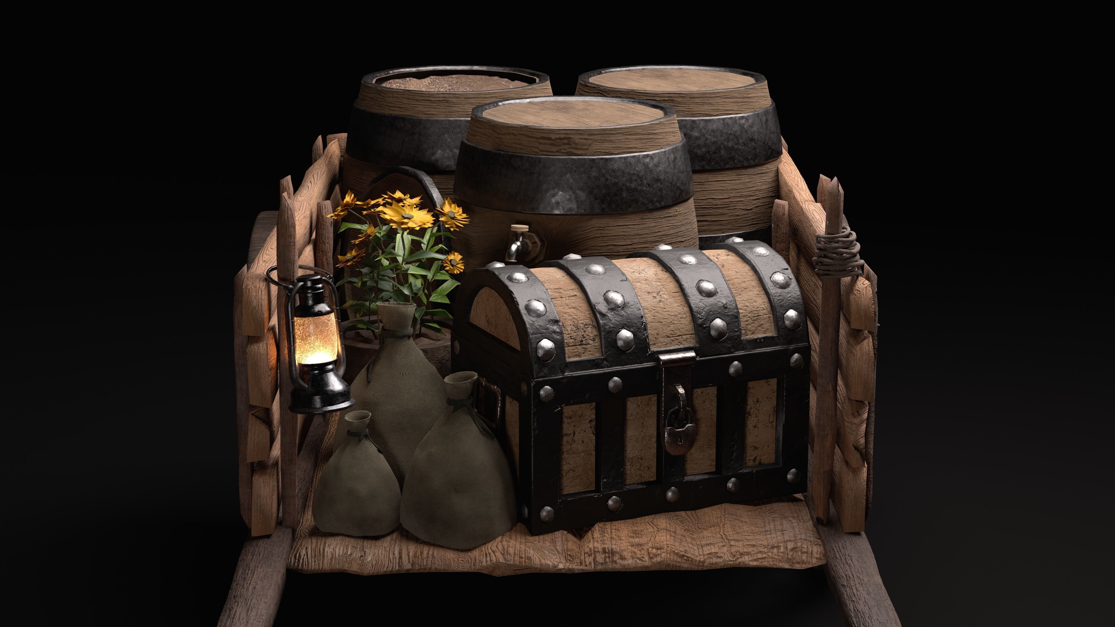 3D model cargo cart VR / AR / low-poly | CGTrader