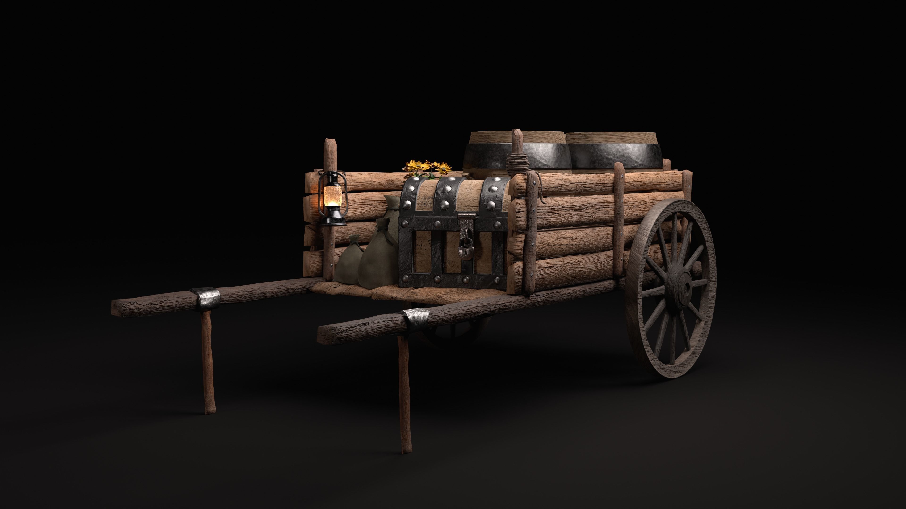 3D model cargo cart VR / AR / low-poly | CGTrader