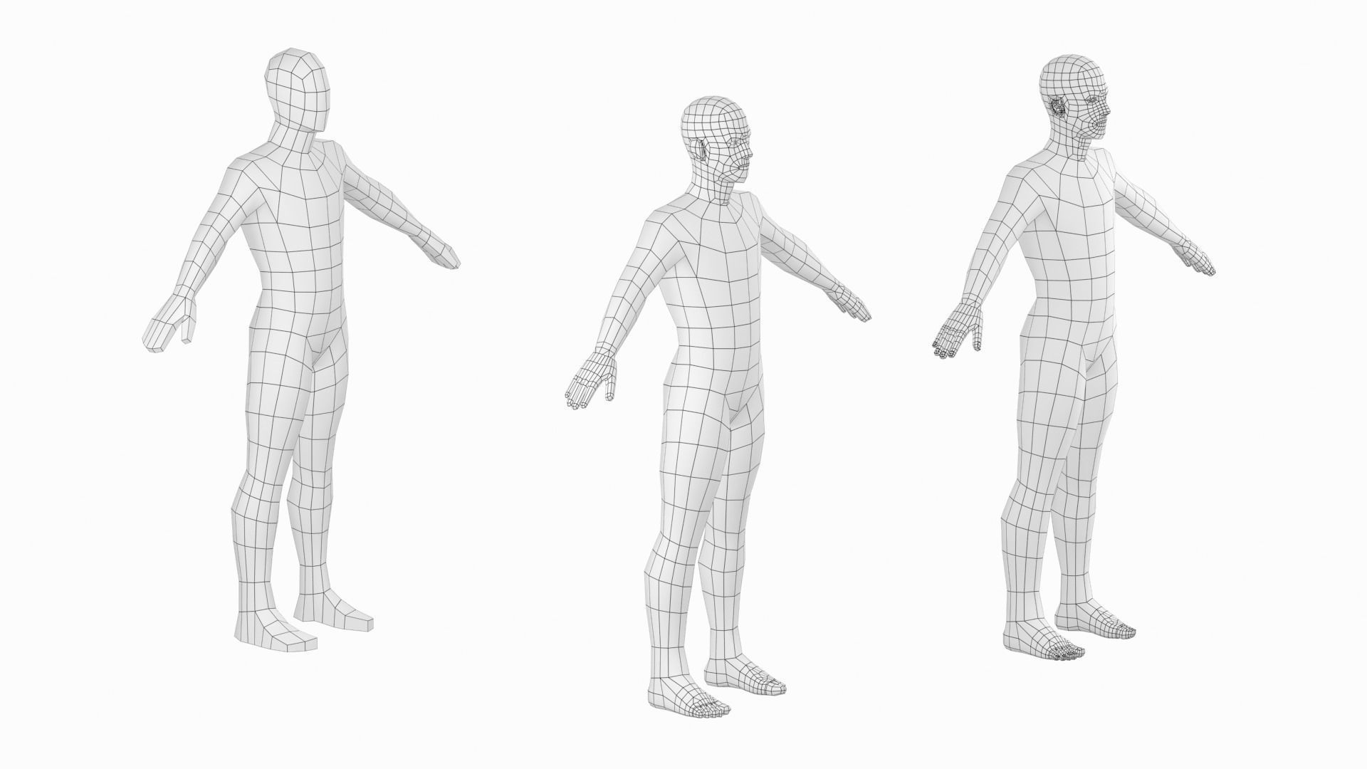 Natural Male in A-Pose Base Mesh 3D model | CGTrader