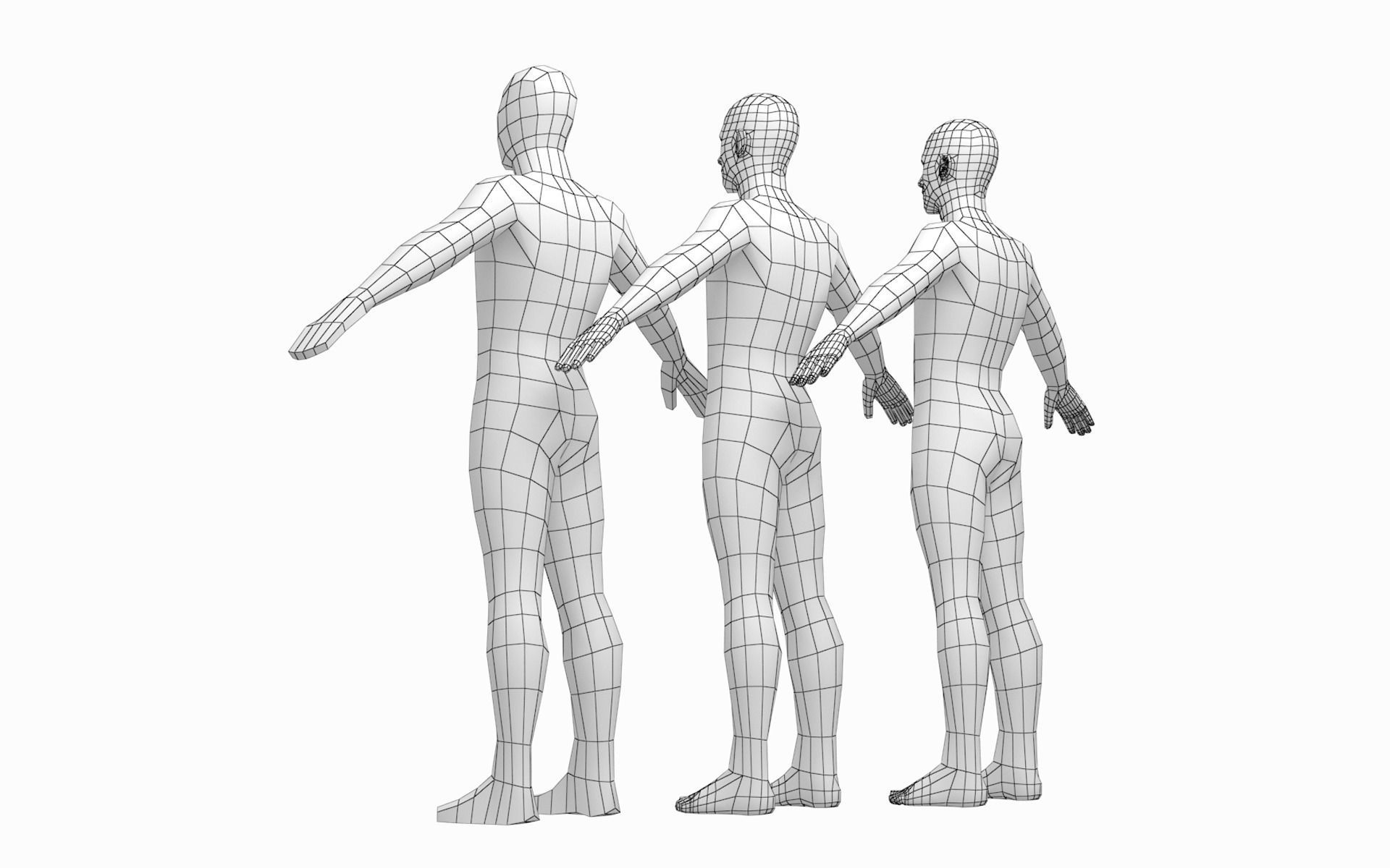 Natural Male in A-Pose Base Mesh 3D model | CGTrader