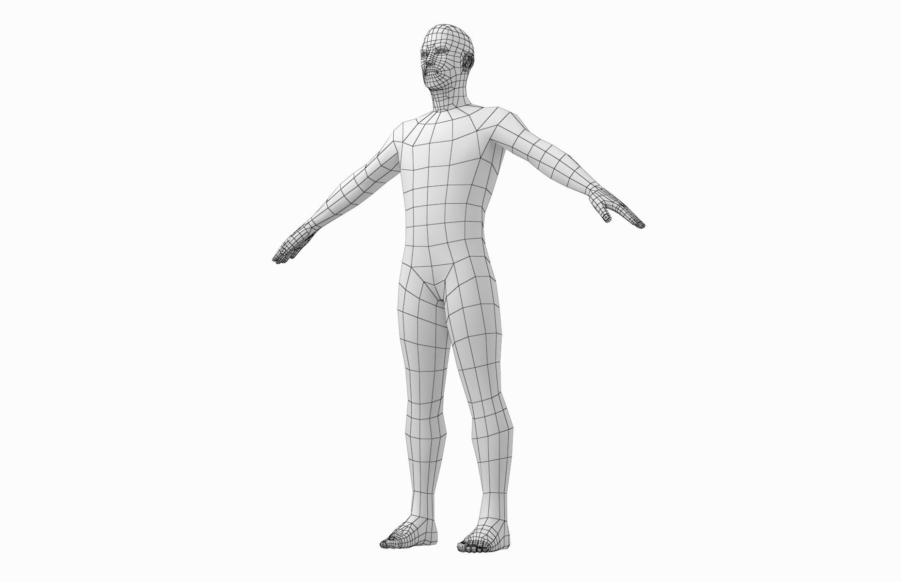 Natural Male in A-Pose Base Mesh 3D model | CGTrader