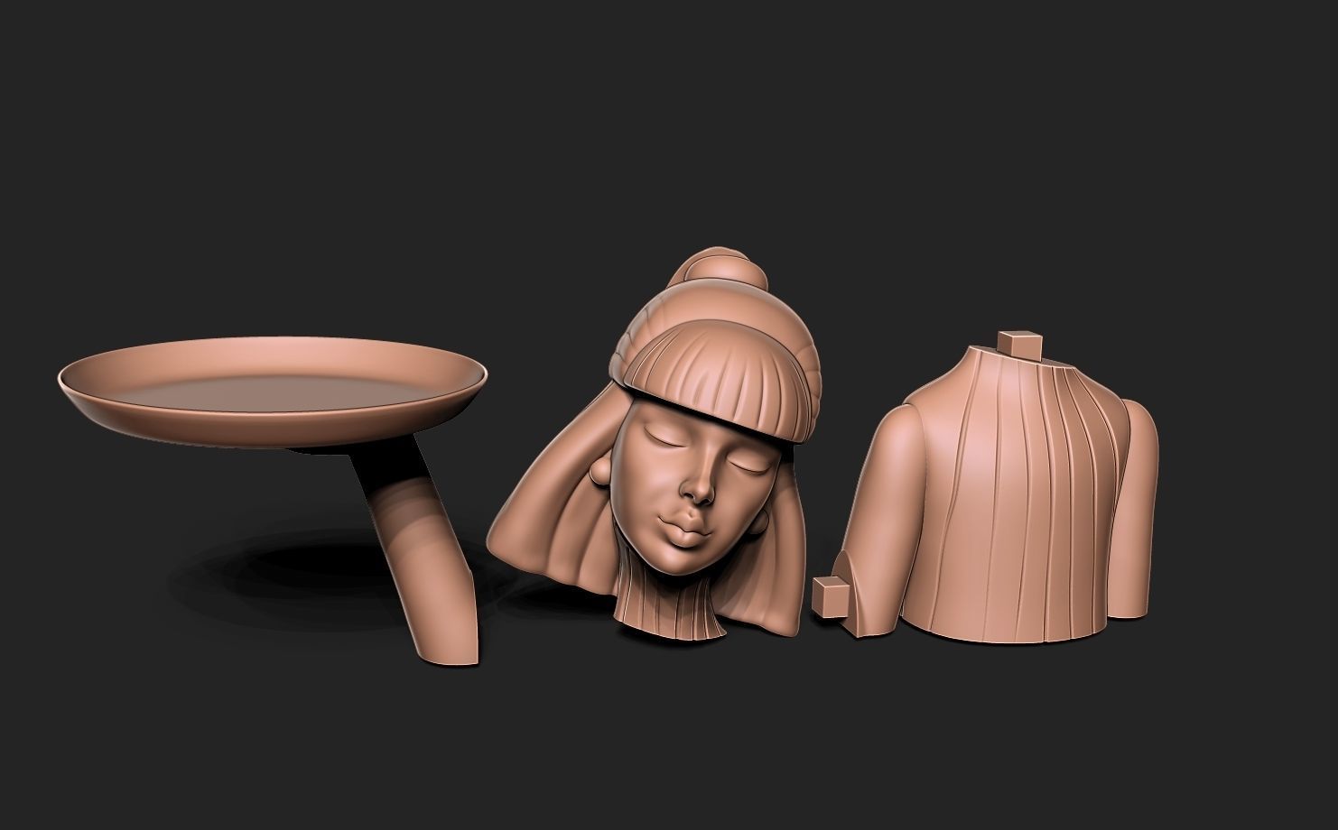 Ladies Decor Tray 3D model 3D printable | CGTrader