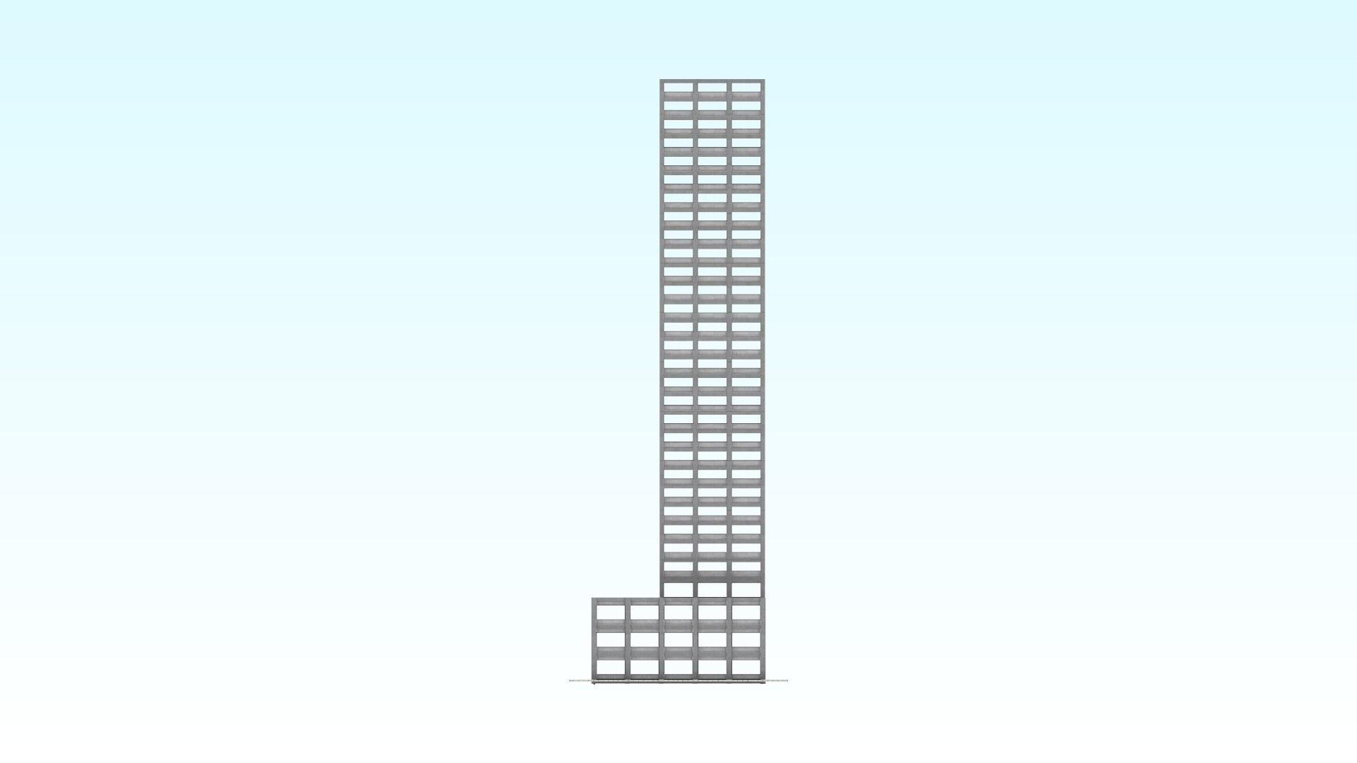 Reinforced concrete high-rise building 3D model | CGTrader