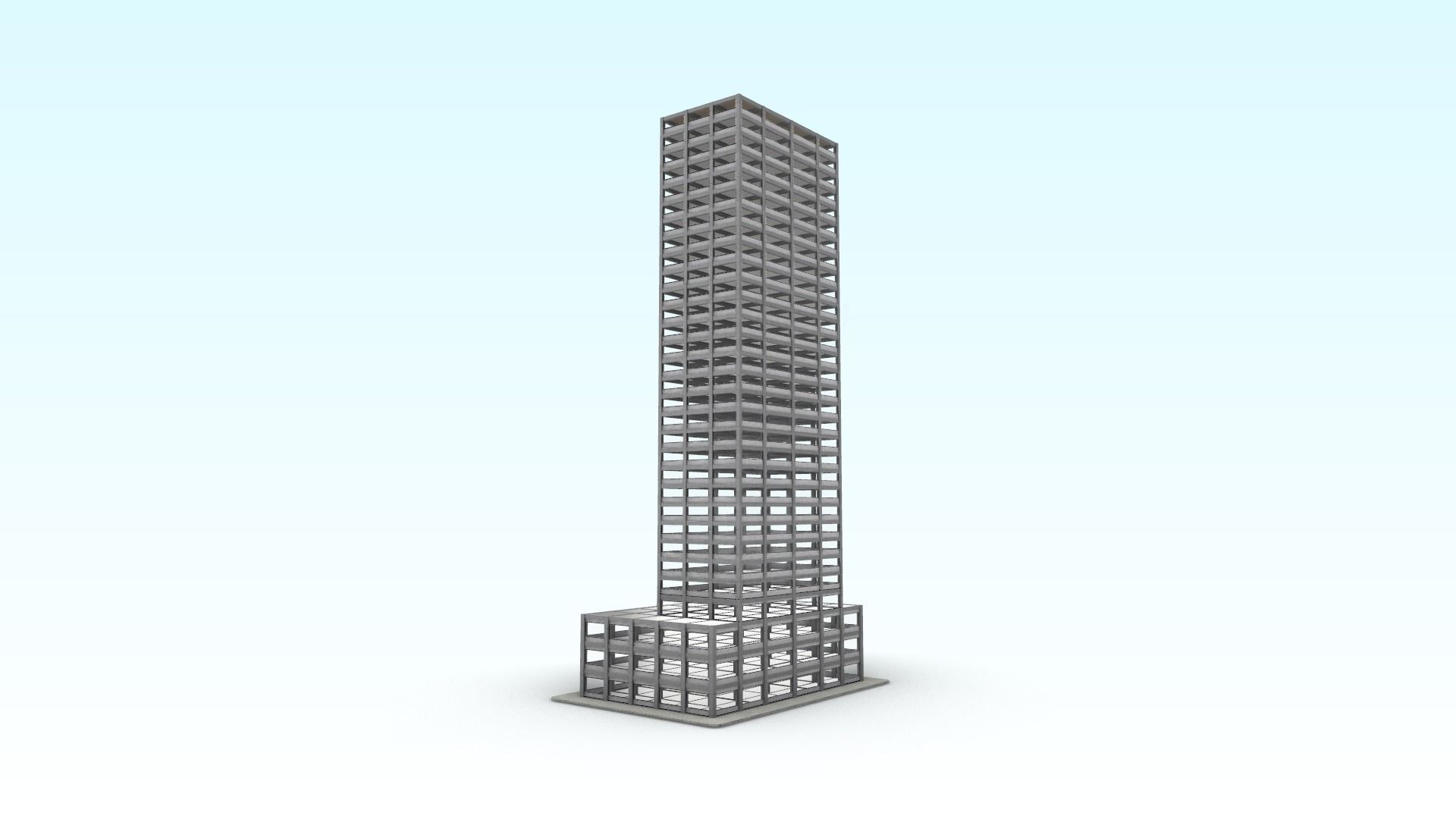 Reinforced concrete high-rise building 3D model | CGTrader