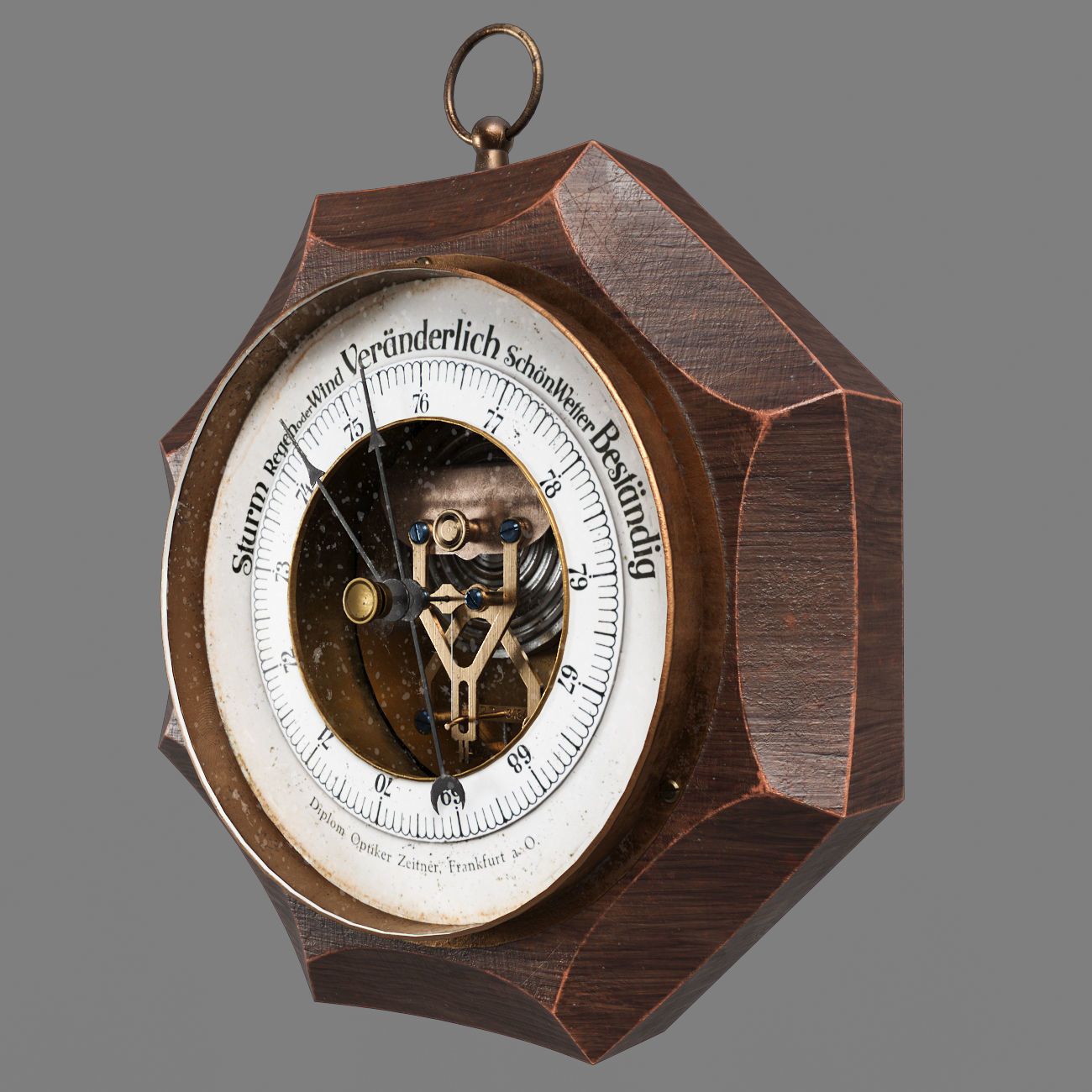 3D model Vintage German barometer VR / AR / low-poly | CGTrader