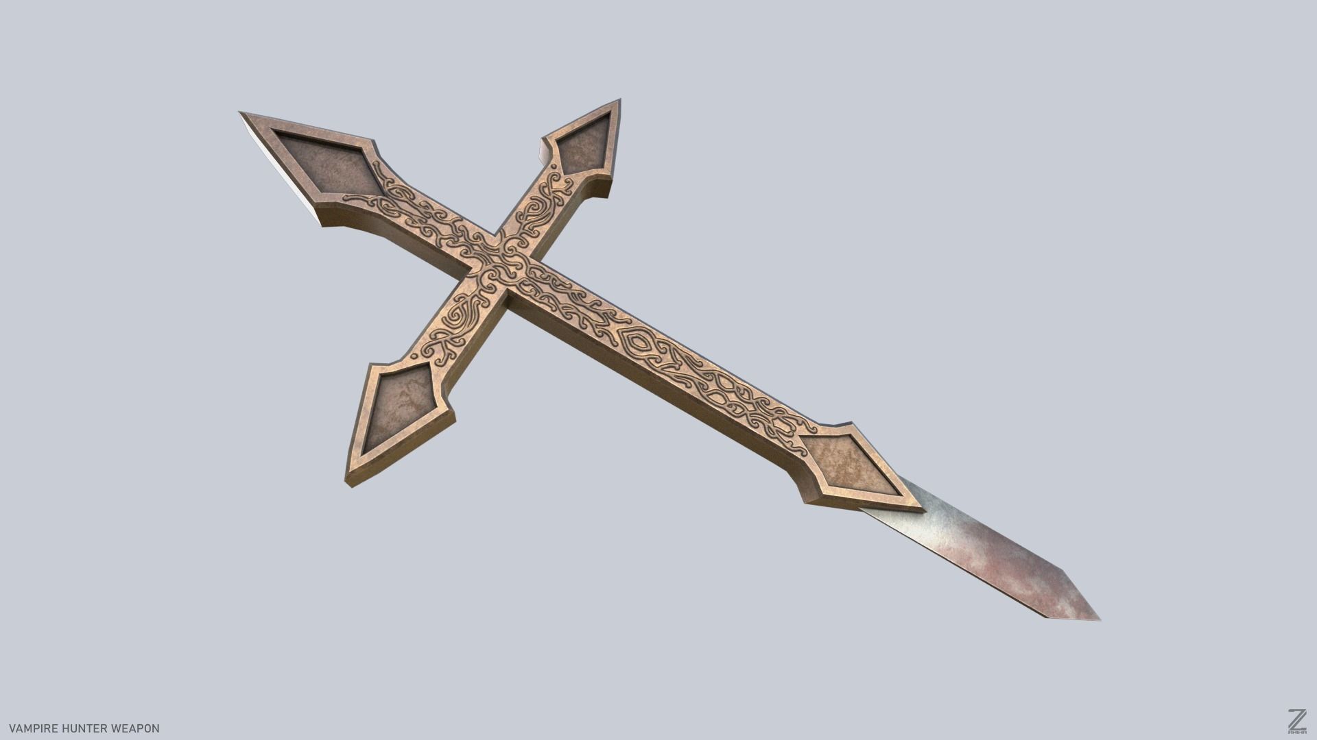 3D model Vampire hunter weapon VR / AR / low-poly | CGTrader