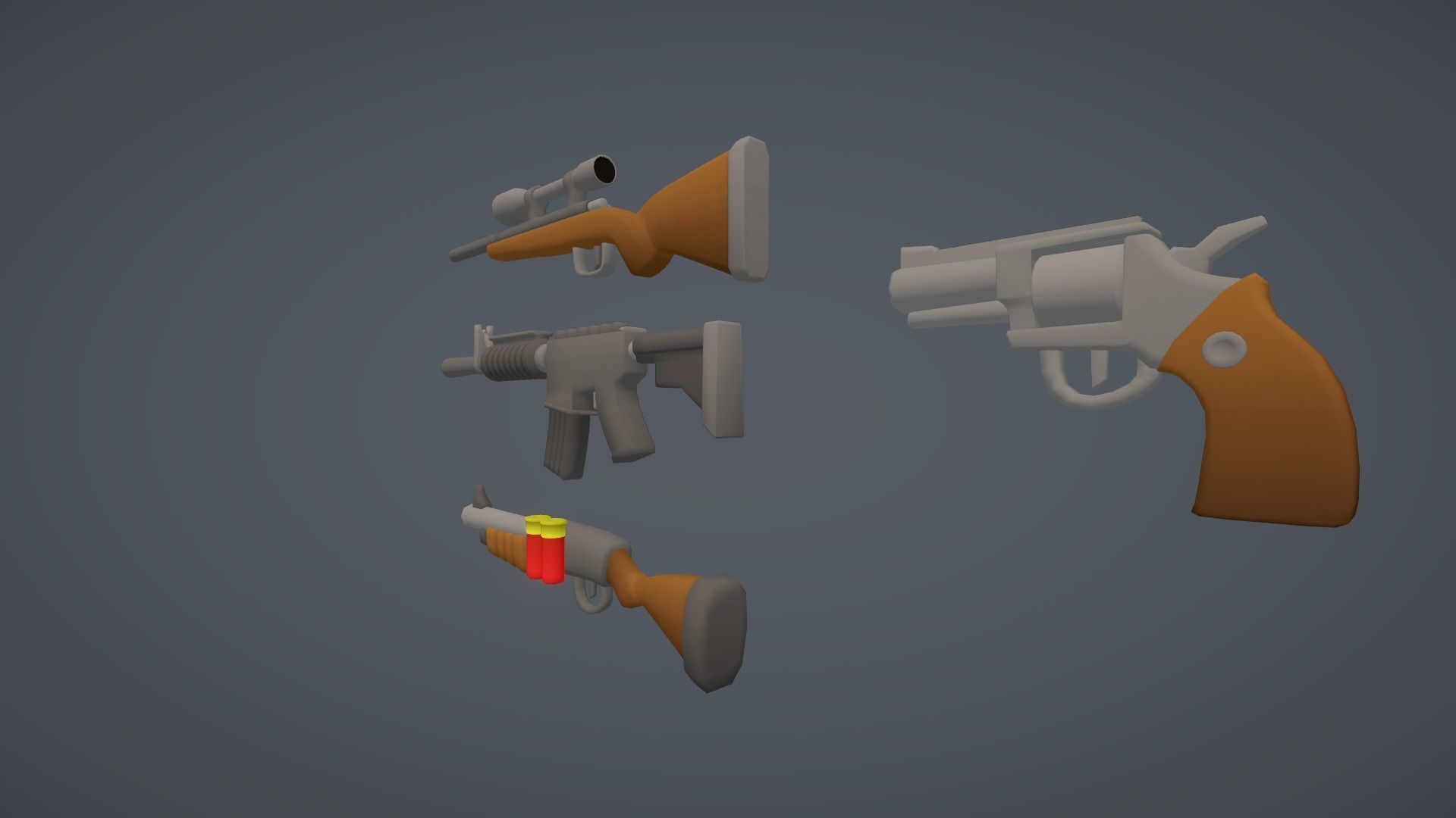 3D model Poly World - Toon Guns VR / AR / low-poly | CGTrader