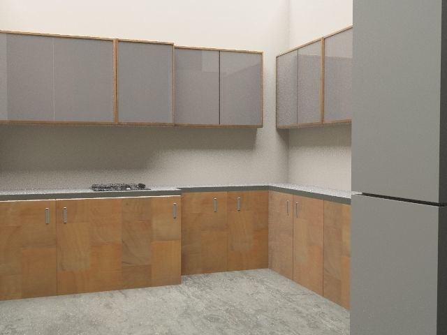 Simple L-shape Modular Kitchen 3D model | CGTrader