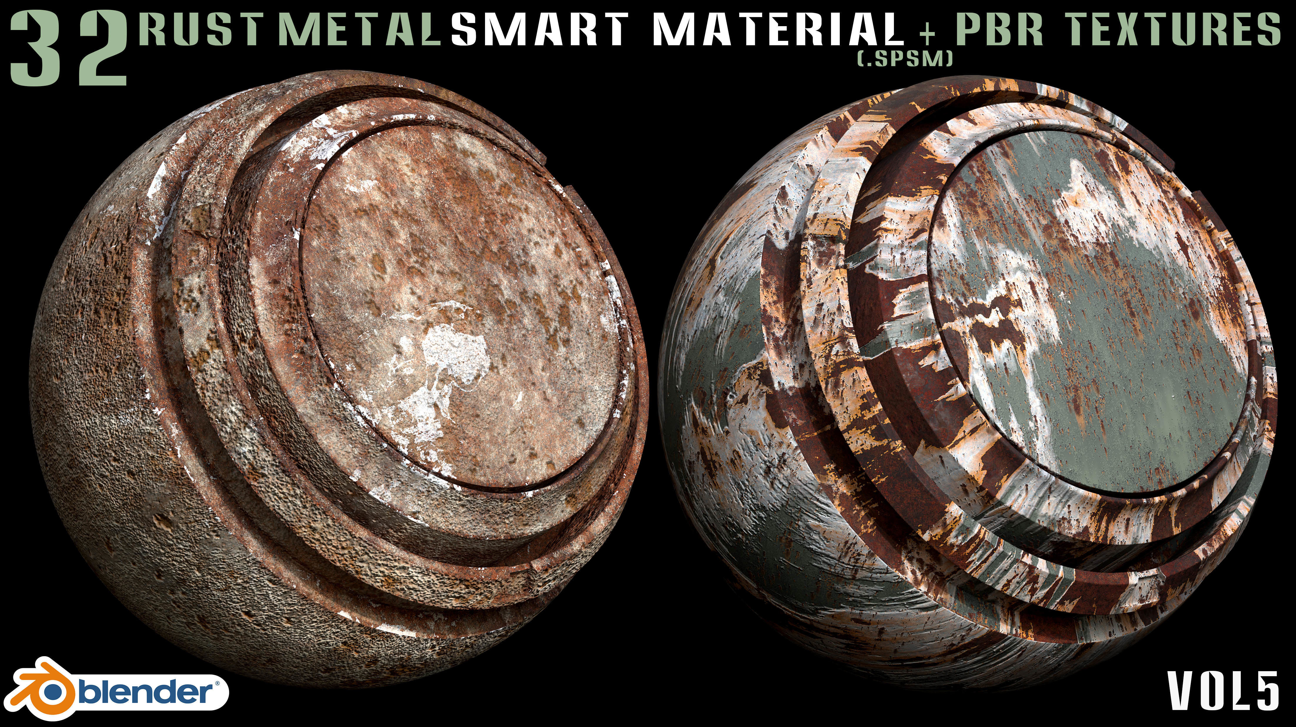 32 Rust Metal Smart Material and 4k Bpr Textures - Vol 5 Texture | CGTrader