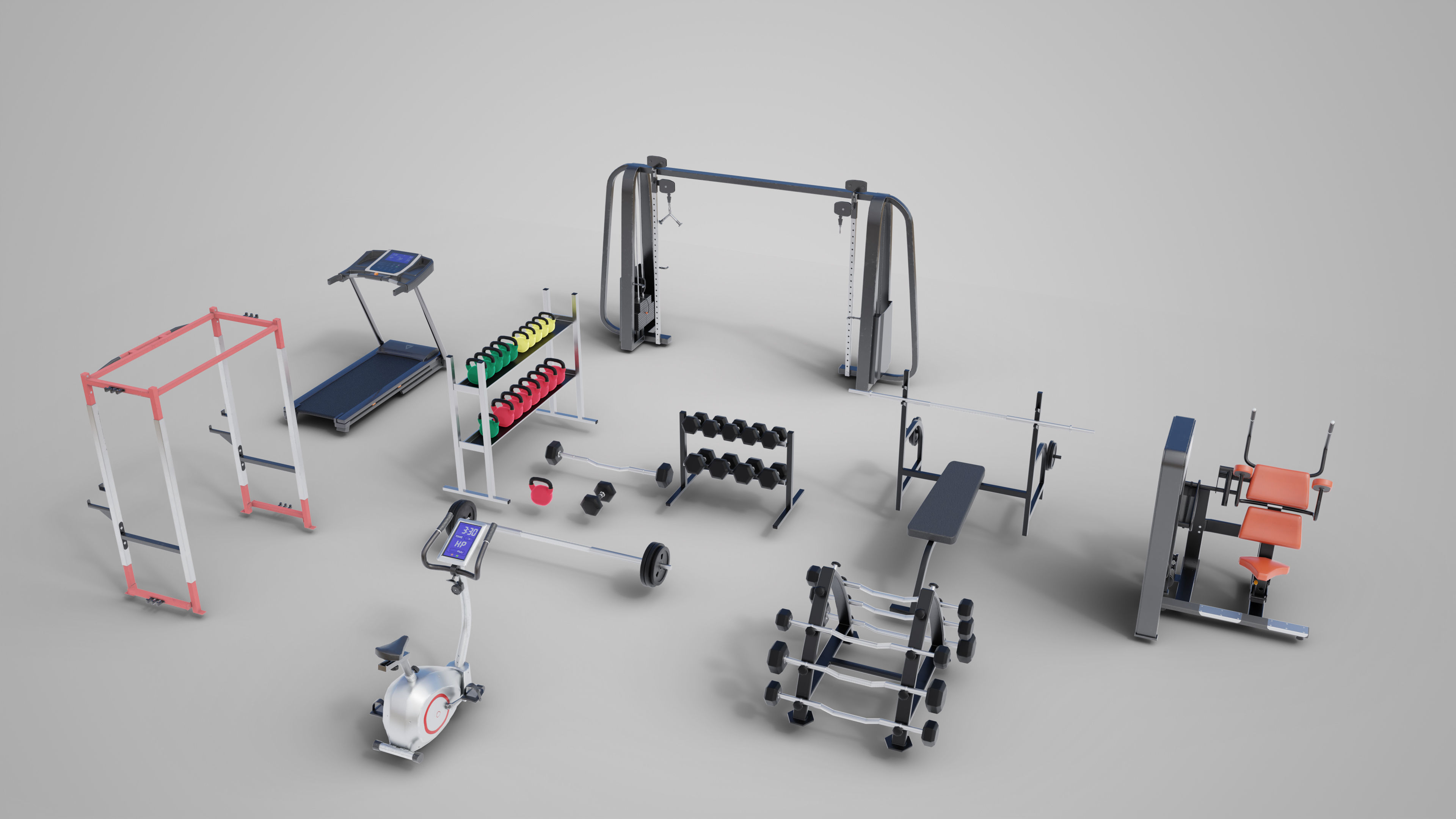 3D model Gym Pack VR / AR / low-poly | CGTrader