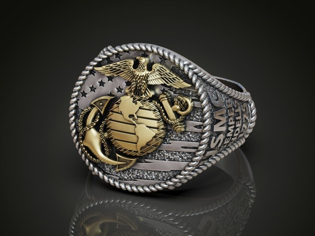 Ring United States Marine Corps 3D model 3D printable | CGTrader